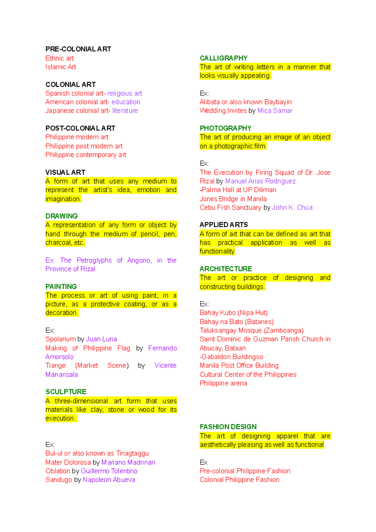 Contemp- Midterm - lectures - PRE-COLONIAL ART Ethnic art Islamic Art ...