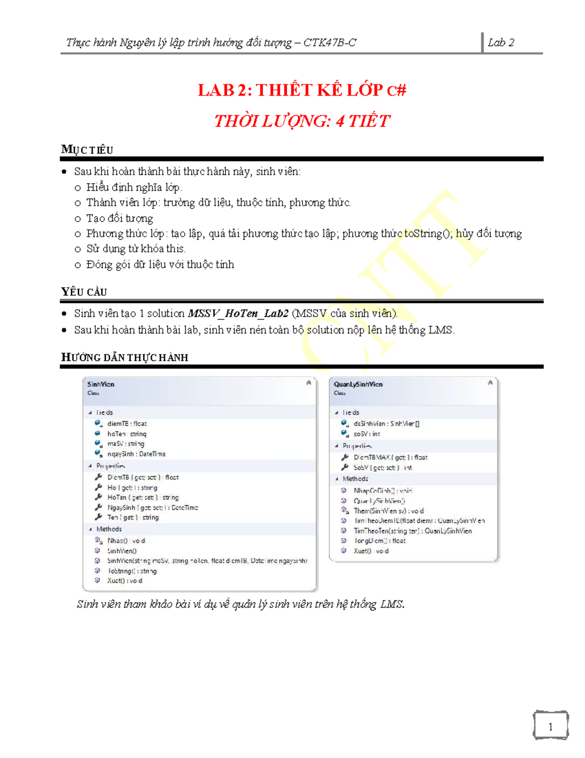 Lab2 Nllthdt - bad - Thực hành Nguyên lý lập trình hướng đối tượng – CTK47B-C Lab 2 1 LAB 2 ...