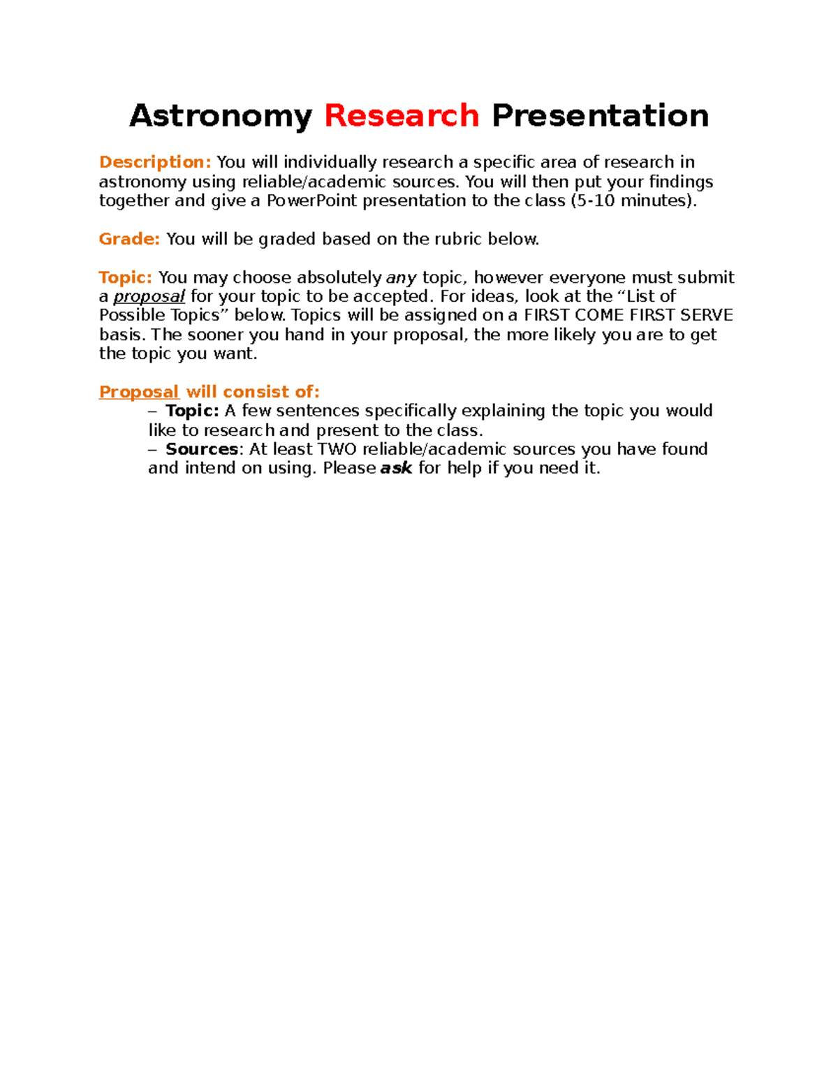 Astronomy Research Presentation Project-1 - Astronomy Research ...