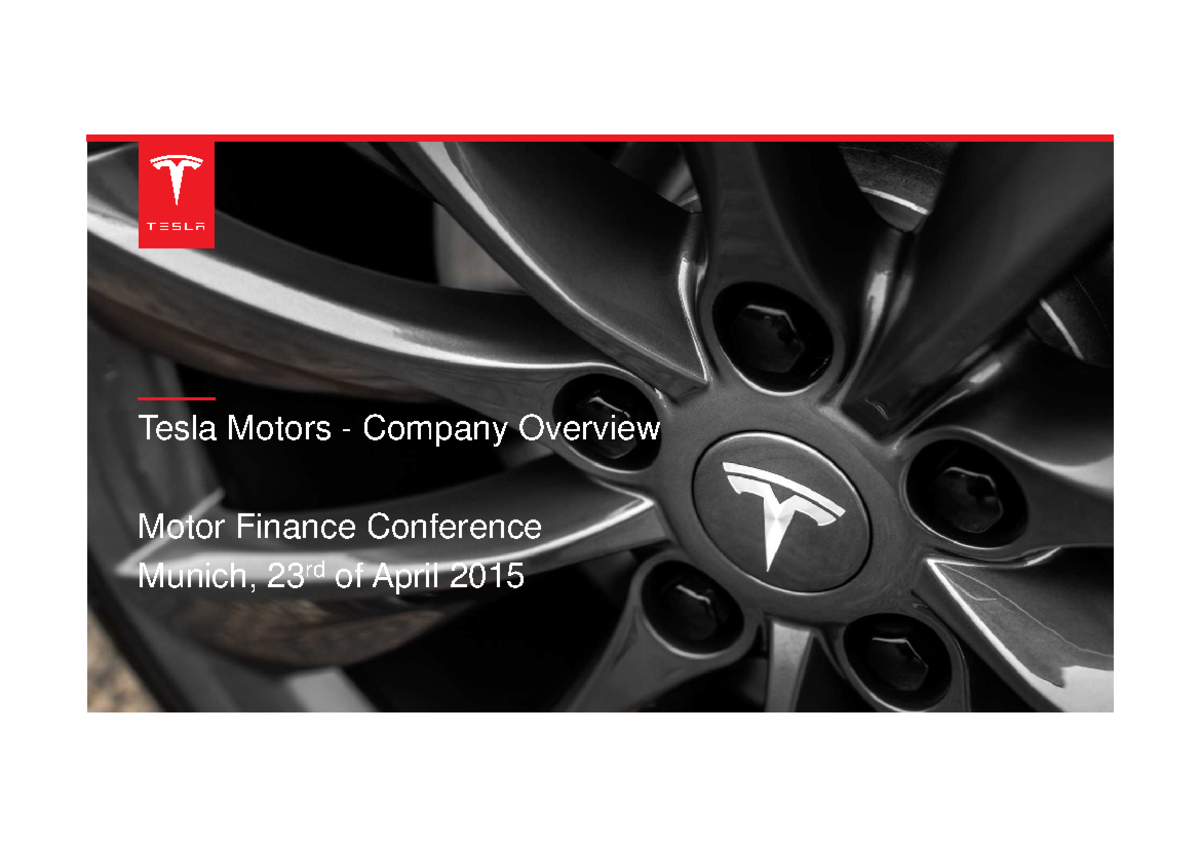 Tesla Motors Company Overview for Motor Finance Summit 2015 0423 ...