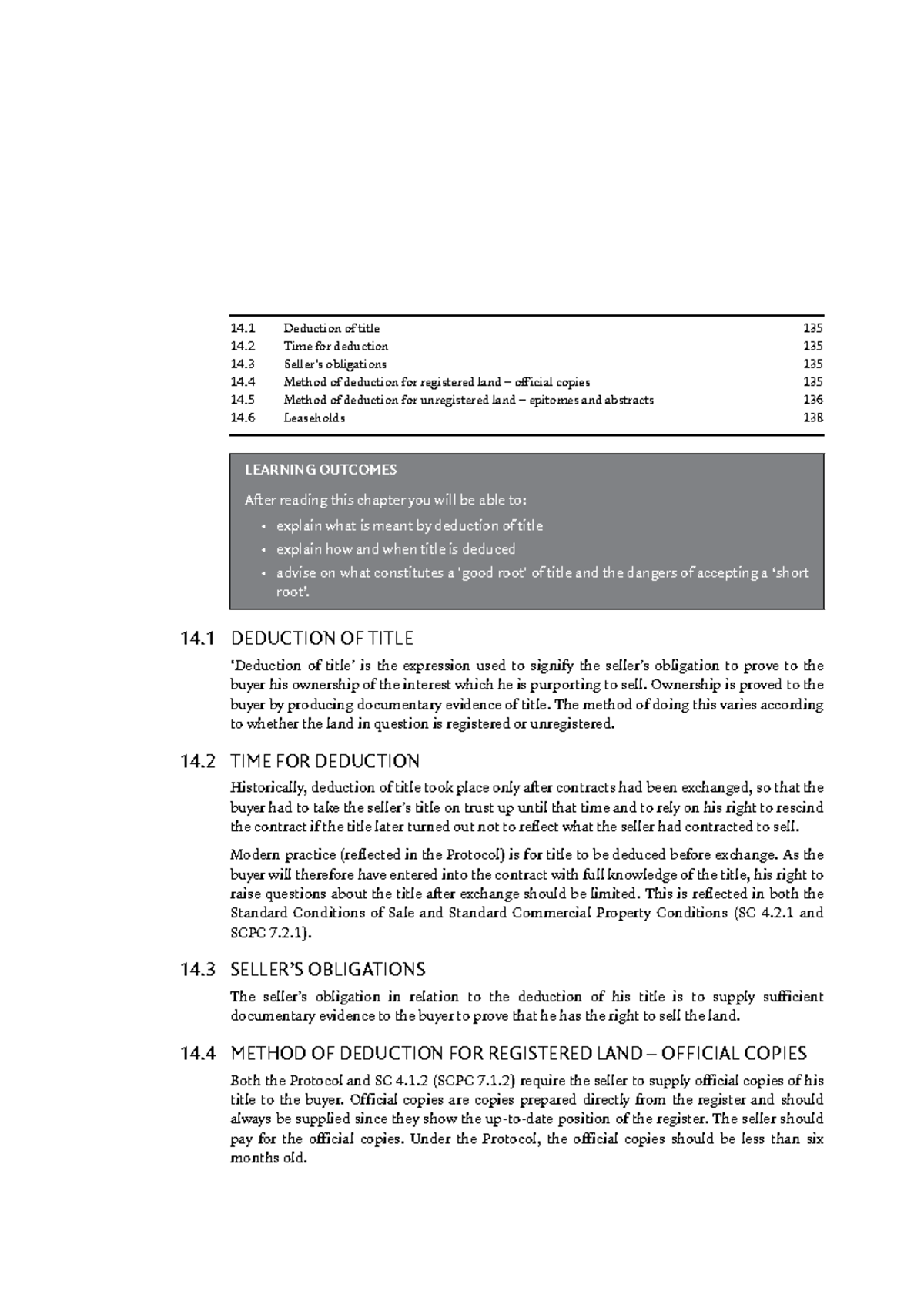 Deduction of Title - Ownership is proved to the buyer by producing ...