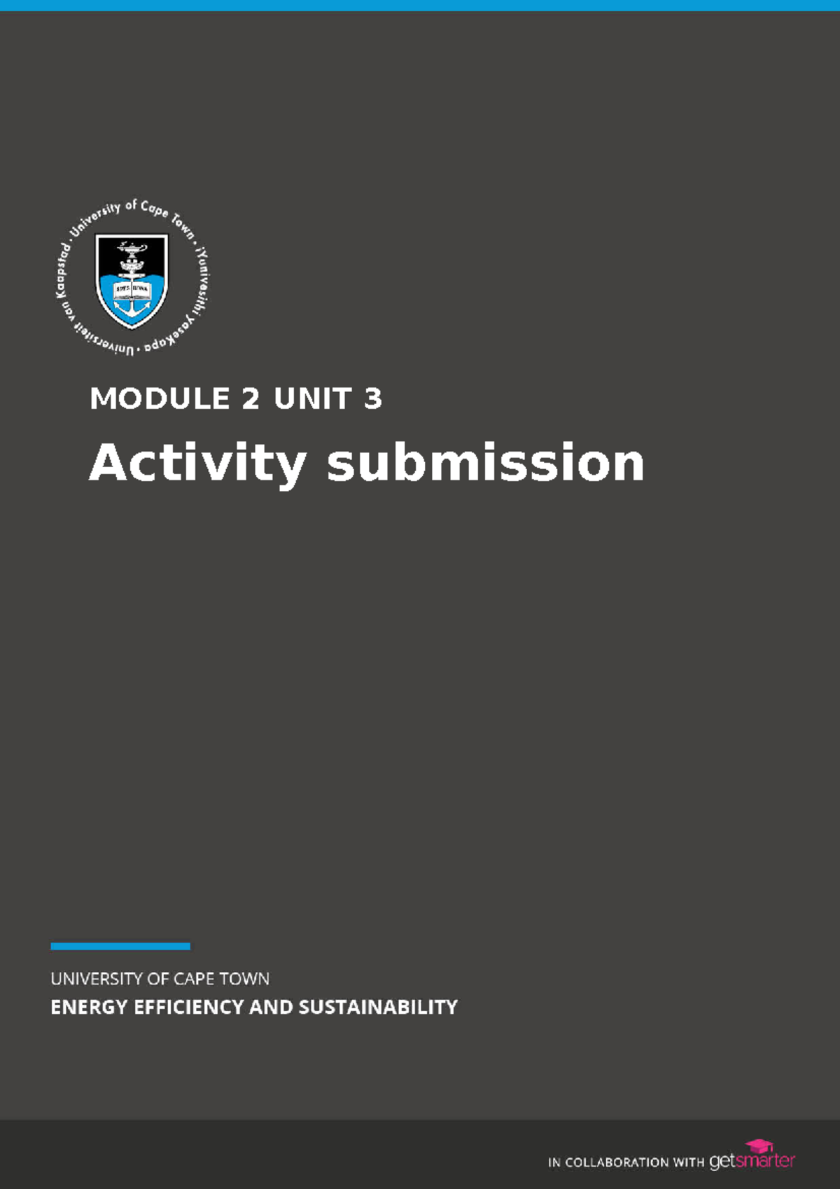 UCT EES M2U3 Activity submission - MODULE 2 UNIT 3 Activity submission ...