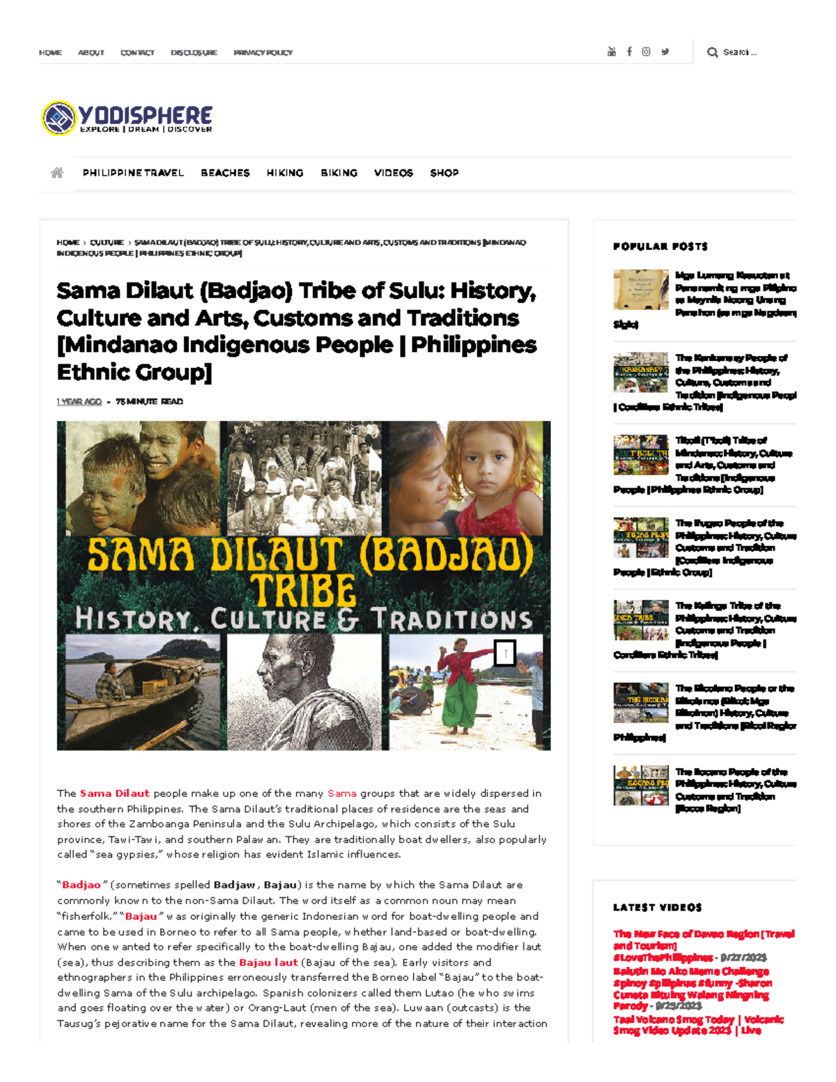 Sama Dilaut (Badjao) Tribe of Sulu History, Culture and Arts, Customs ...