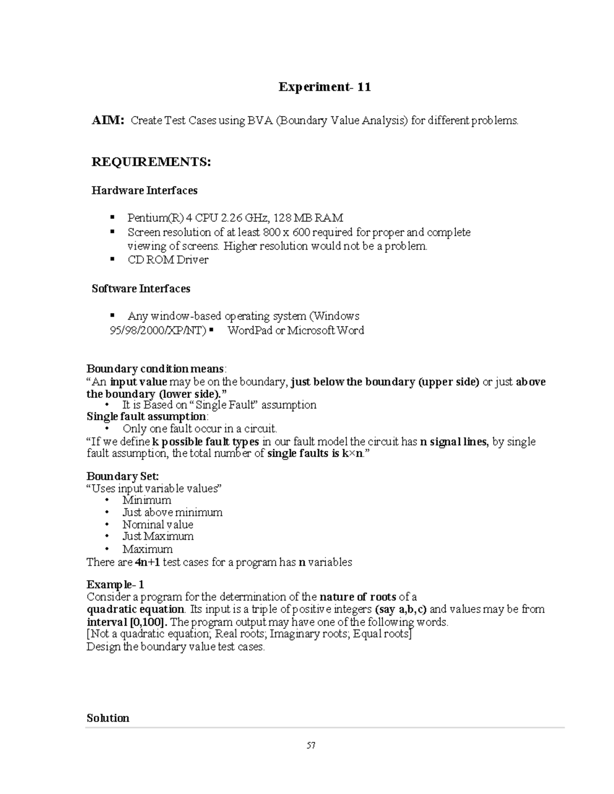 Com 11 and 12 - Good - Experiment- 11 AIM: Create Test Cases using BVA ...
