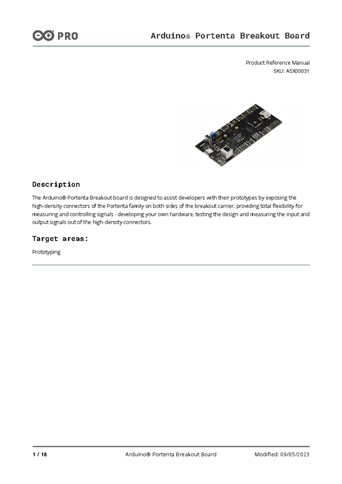 ASX00031-datasheet - Product Reference Manual SKU: ASX Description The Arduino® Portenta ...