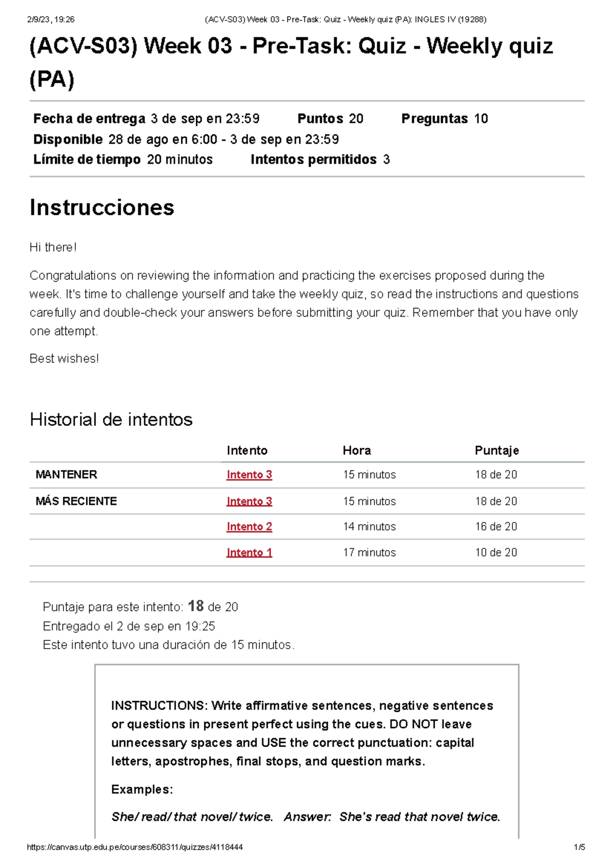 (ACV-S03) Week 03 - Pre-Task Quiz - Weekly quiz (PA) Ingles IV-2 - (ACV-S03) Week 03 - Pre-Task ...