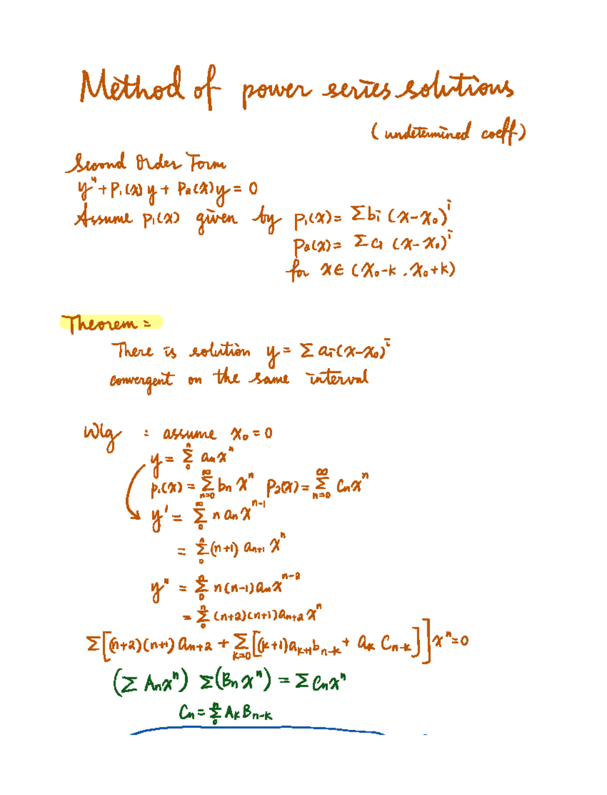 Method of power series solutions - ####### Method of power series solutions undetermined of hand ...