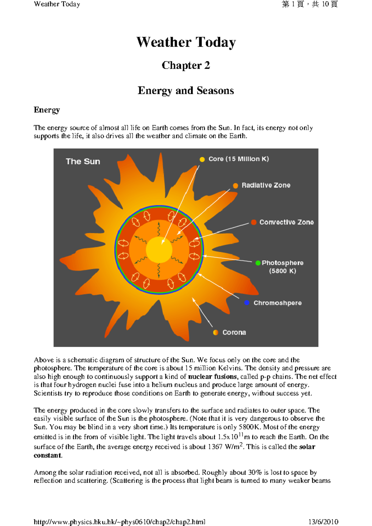 Weather today ch2 - chapter 2 - Weather Today Chapter 2 Energy and ...