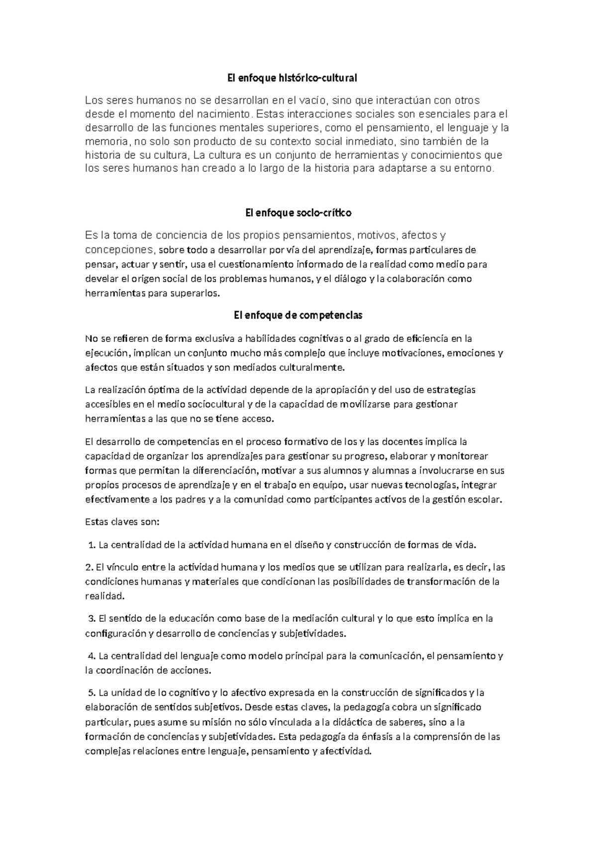 3. Constructivismo y enfoque de competencias - El enfoque histórico-cultural Los seres humanos ...