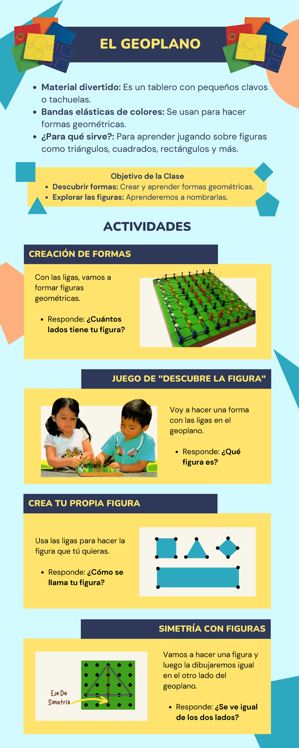 El geoplano - CREACIÓN DE FORMAS EL GEOPLANO Con las ligas, vamos a ...