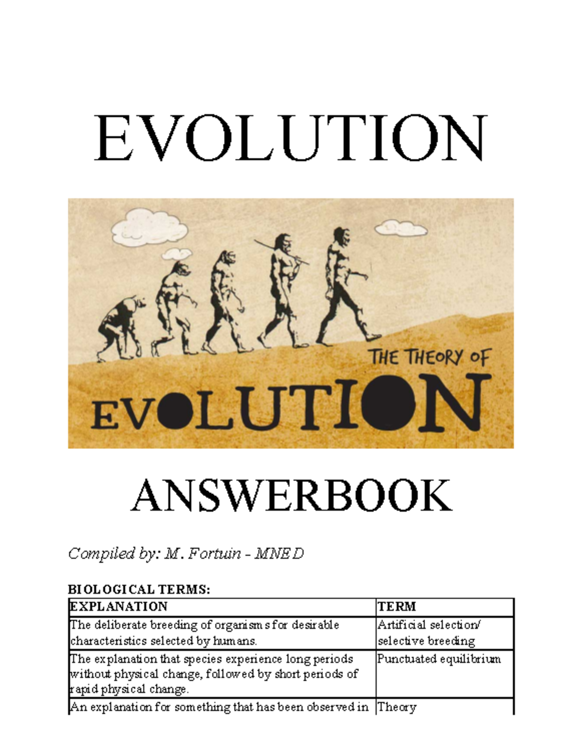 Evolution Revision 2018 Answerbook - EVOLUTION ANSWERBOOK Compiled by ...