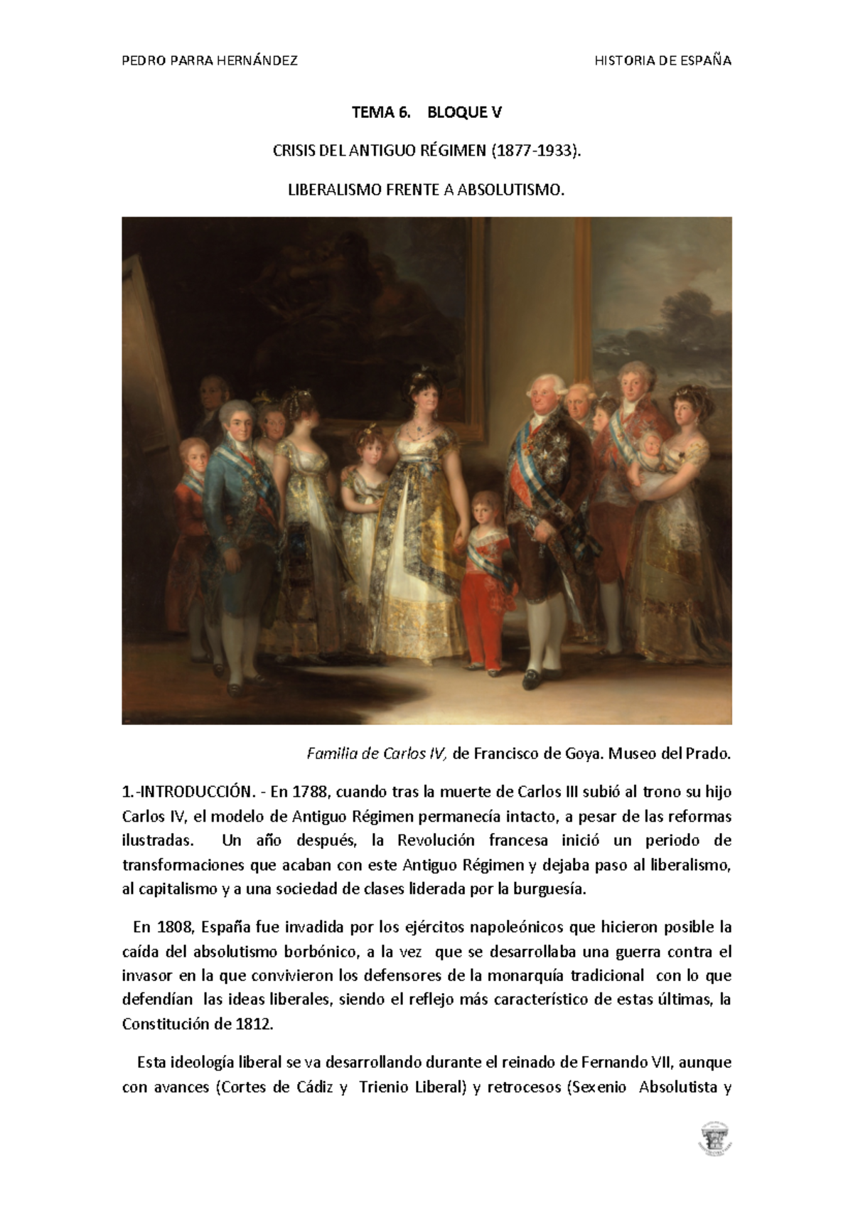 Bloque V Crisis del A - Resumen del antiguo regimen de españa - TEMA 6 ...