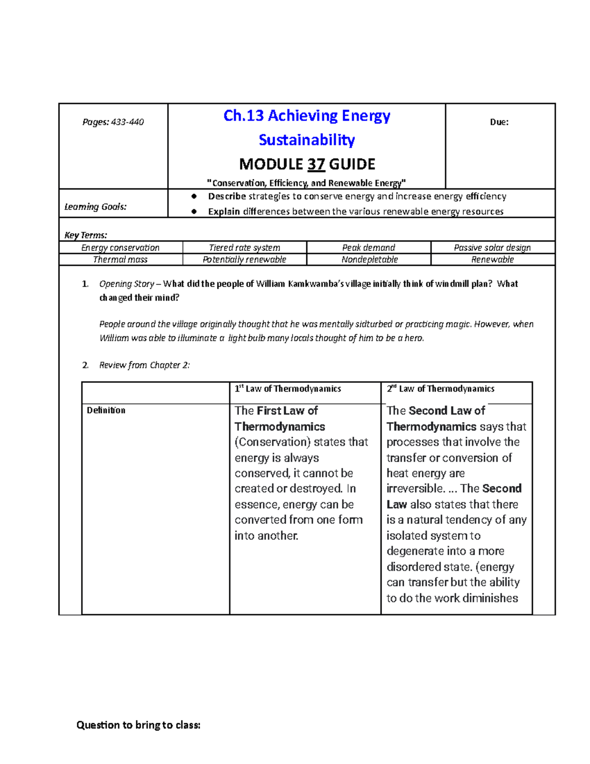 Ch. 13 Guided Reading - Pages: 433-440 Ch Achieving Energy ...