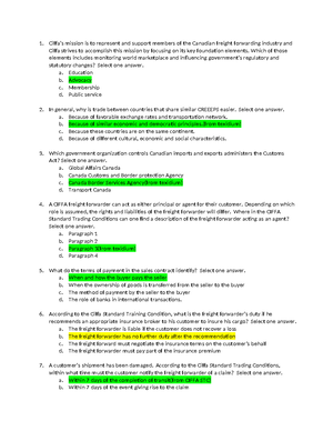 ITT exam questions 1 - ITT Exam prep - 1. Ciffa’s mission is to represent and support members of ...