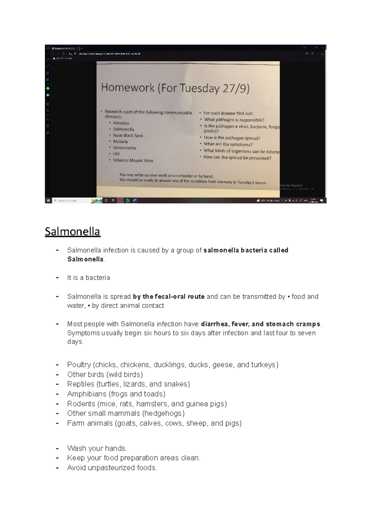 Pathogens- Biology - Useful Notes - Salmonella Salmonella infection is ...