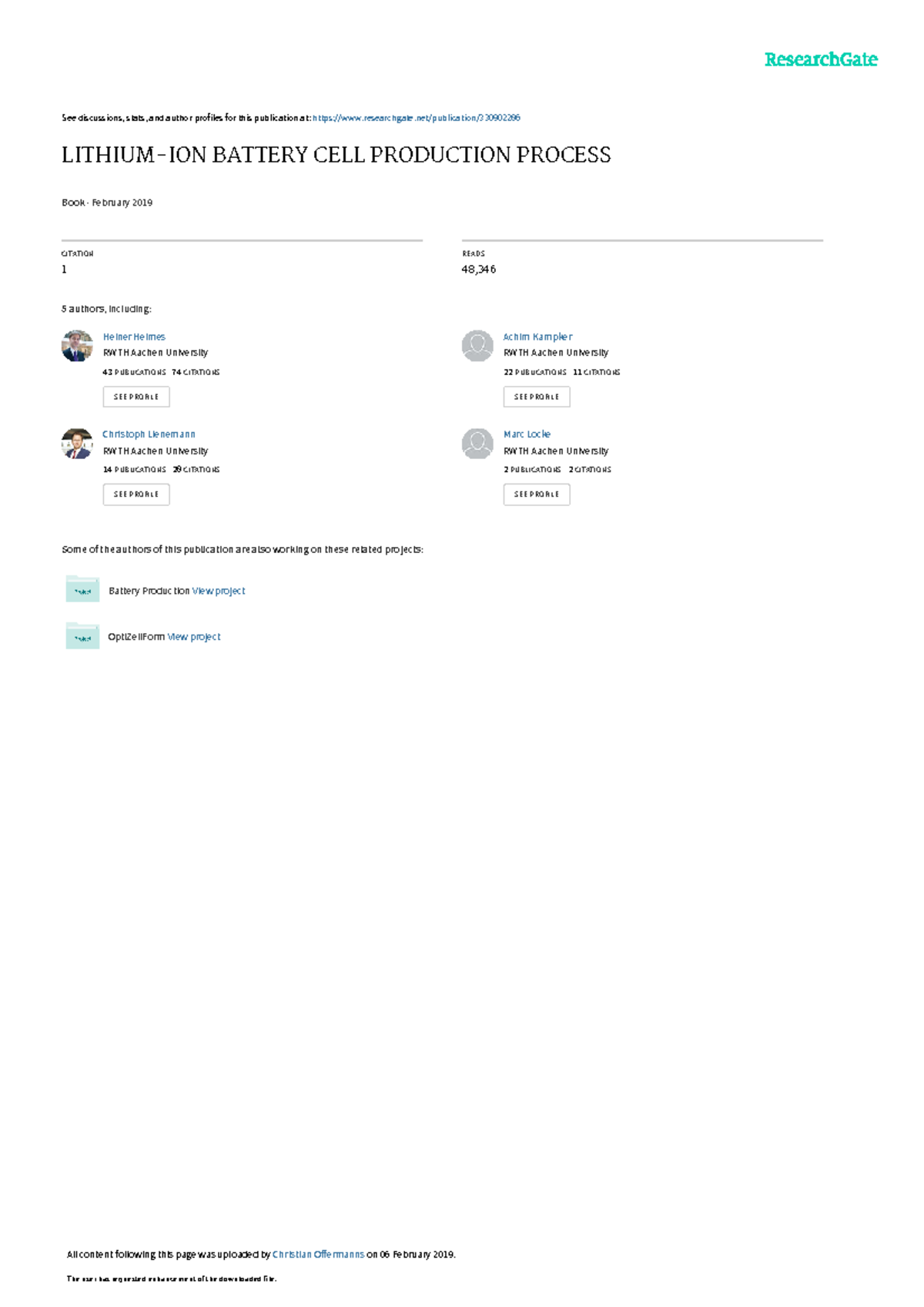 Battery Production Brochures Lithium Ion Cell Production Edition 3 ...