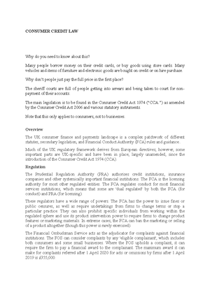 Consumer law lecture - Law of Business Transactions Consumer Law How ...