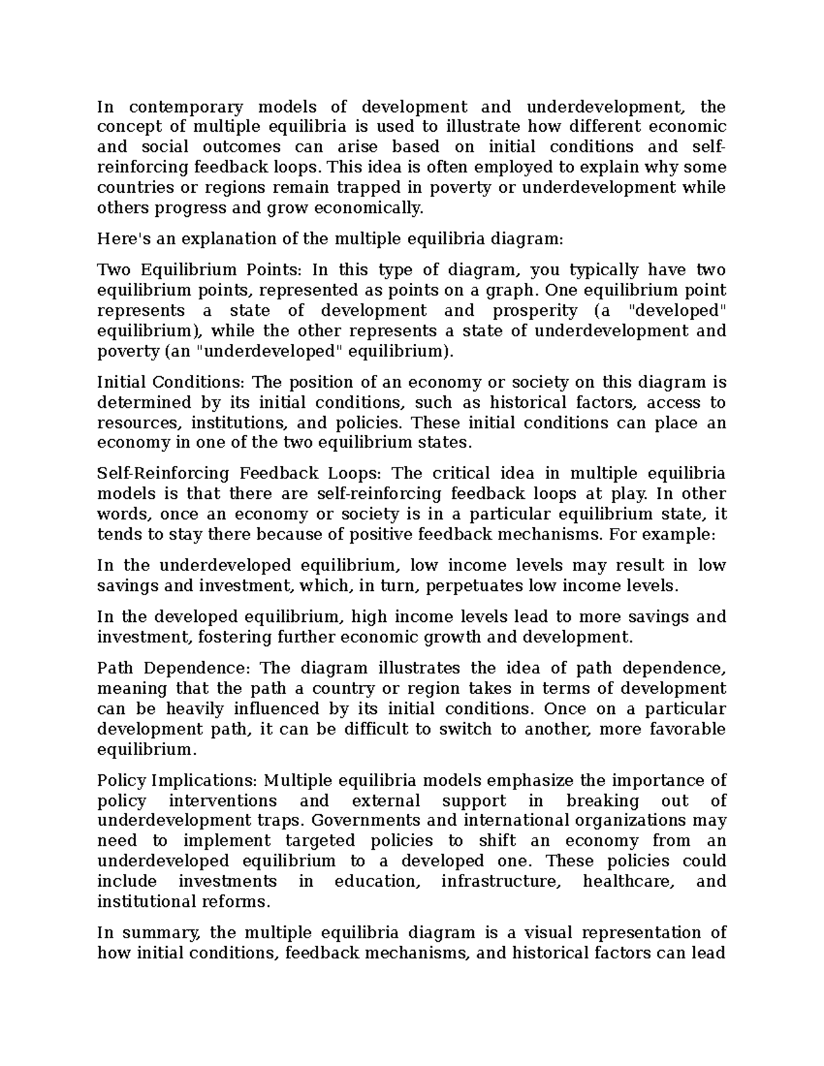 In contemporary models of development and underdevelopment - This idea ...