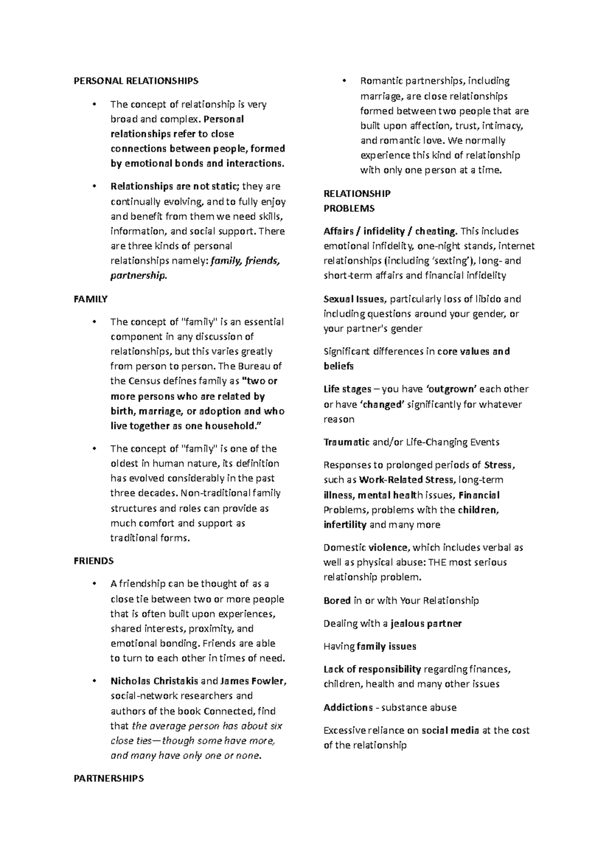 Personal Relationships - PERSONAL RELATIONSHIPS The concept of ...