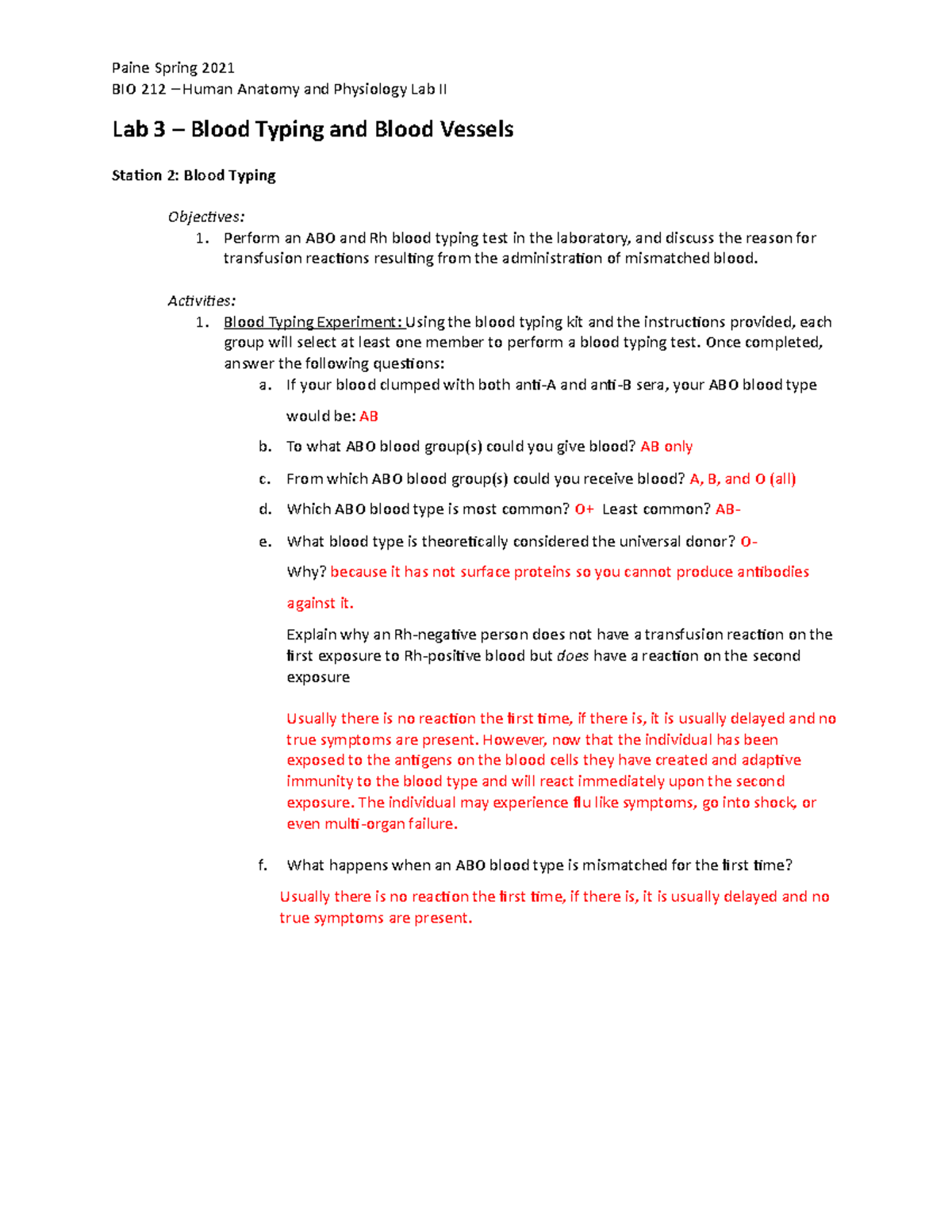 03 Blood Typing and Pressure KEY - Paine Spring 2021 BIO 212 – Human ...
