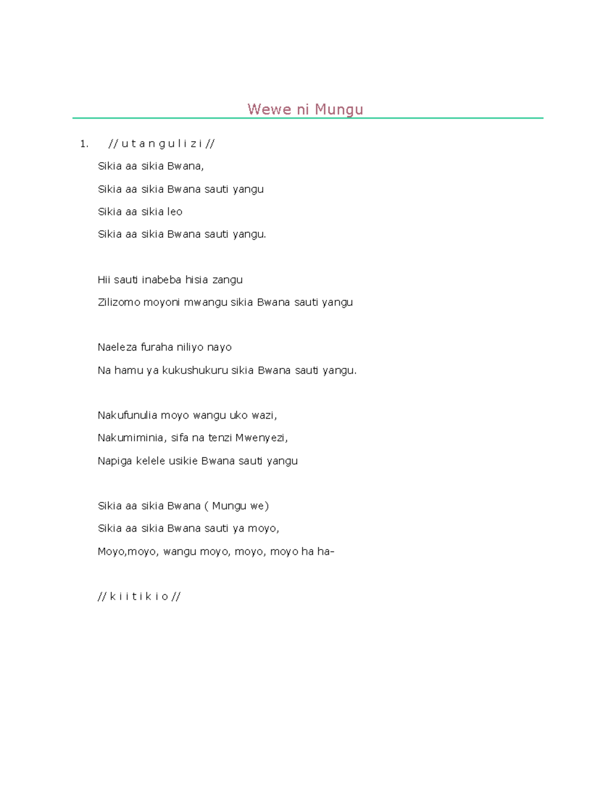 Life skills of human being - Wewe ni Mungu // u t a n g u l i z i ...