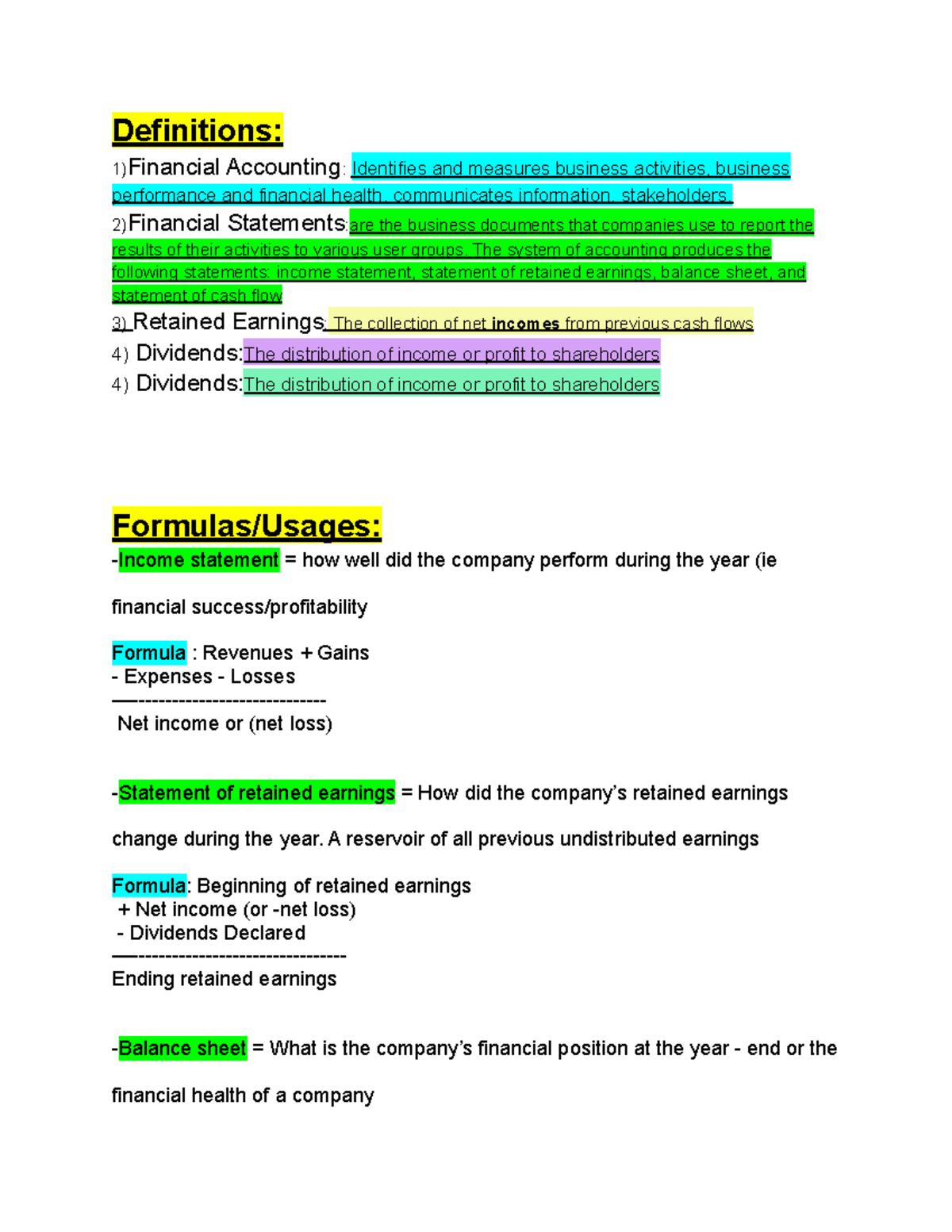 Financial Accounting Day 2 - Definitions: 1)Financial Accounting ...