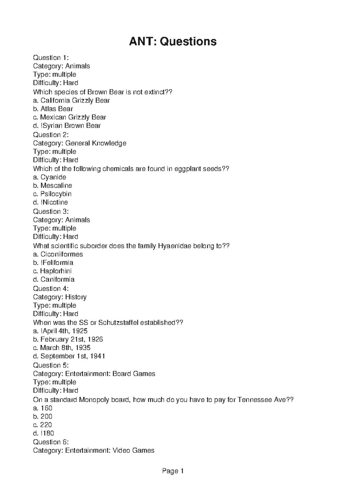 ANT187-Notes-1 - ANT187 Practice Problems 6 - ANT: Questions Question 1 ...