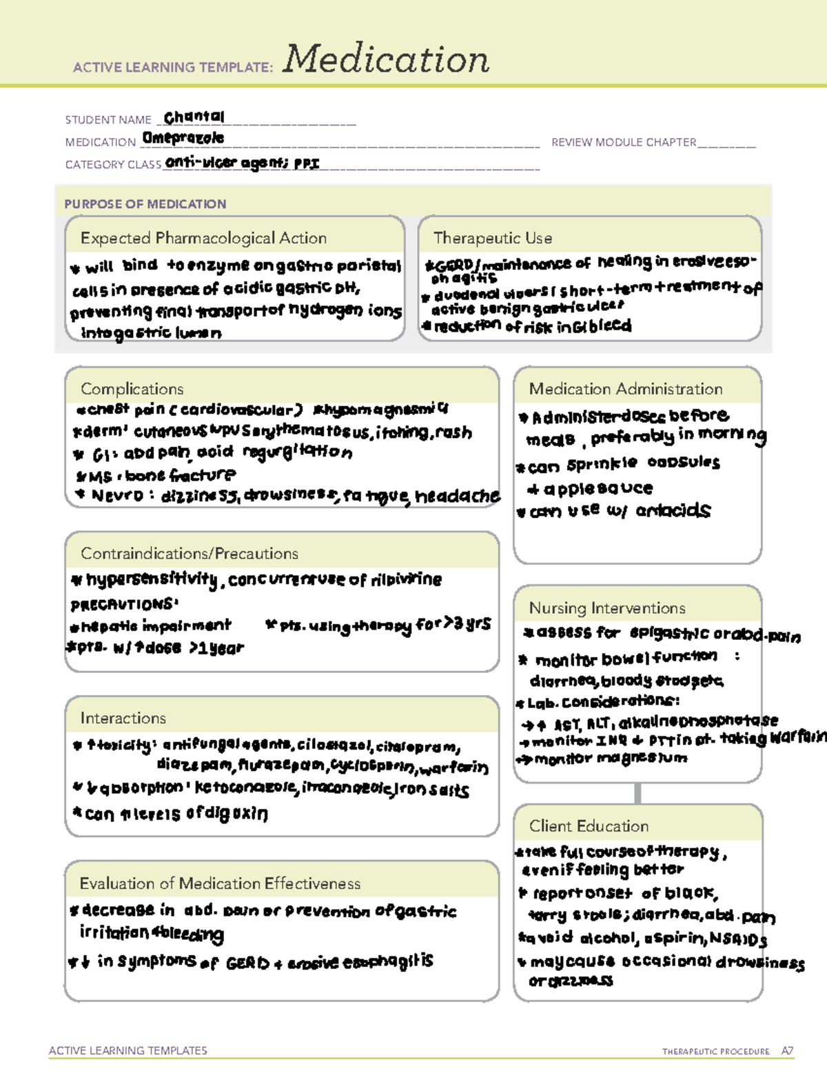 Drug Cards Med Math- Pharm 113 - STUDENT NAME ...