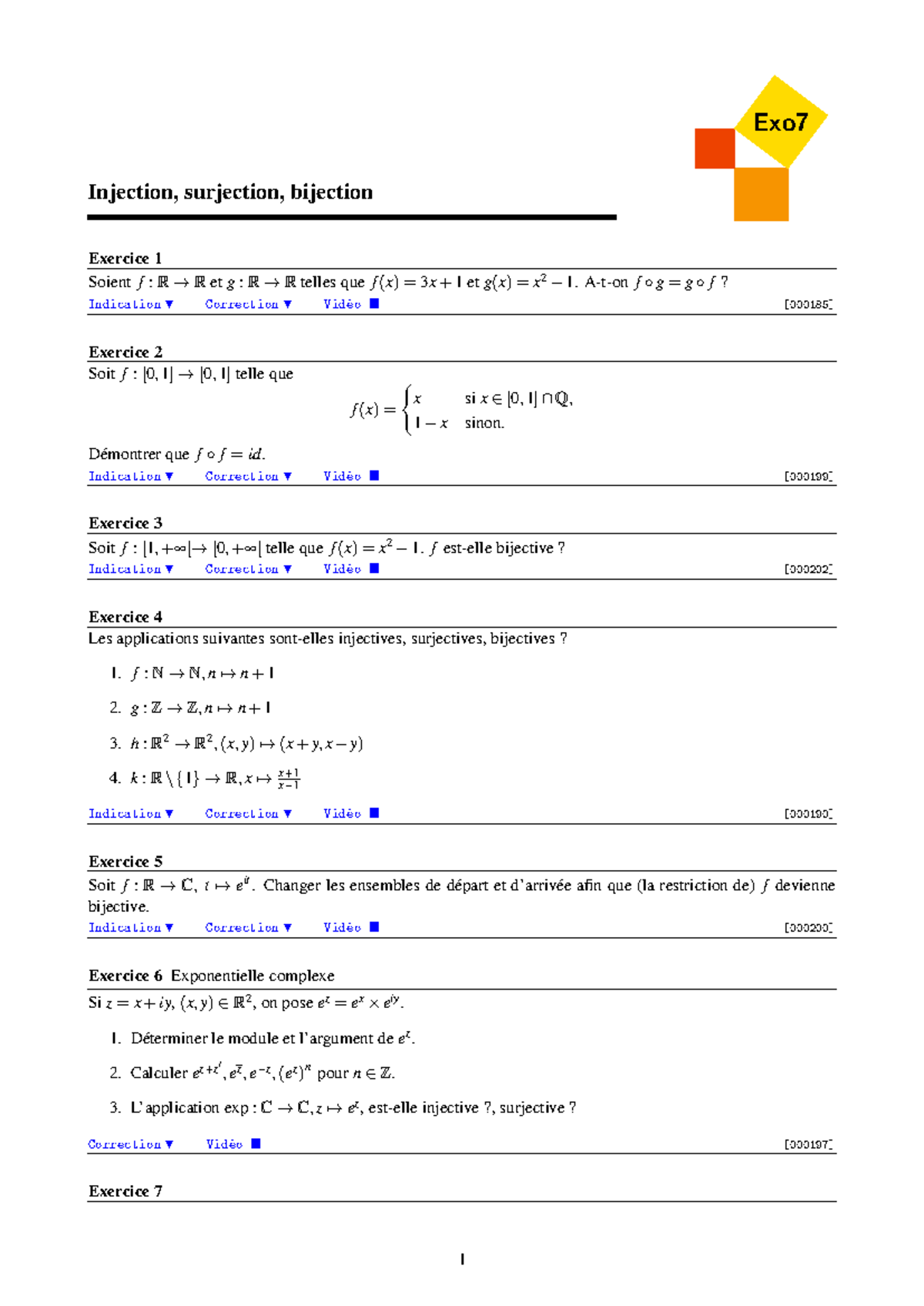 Injection, surjection, bijection - Exo Injection, surjection, bijection ...