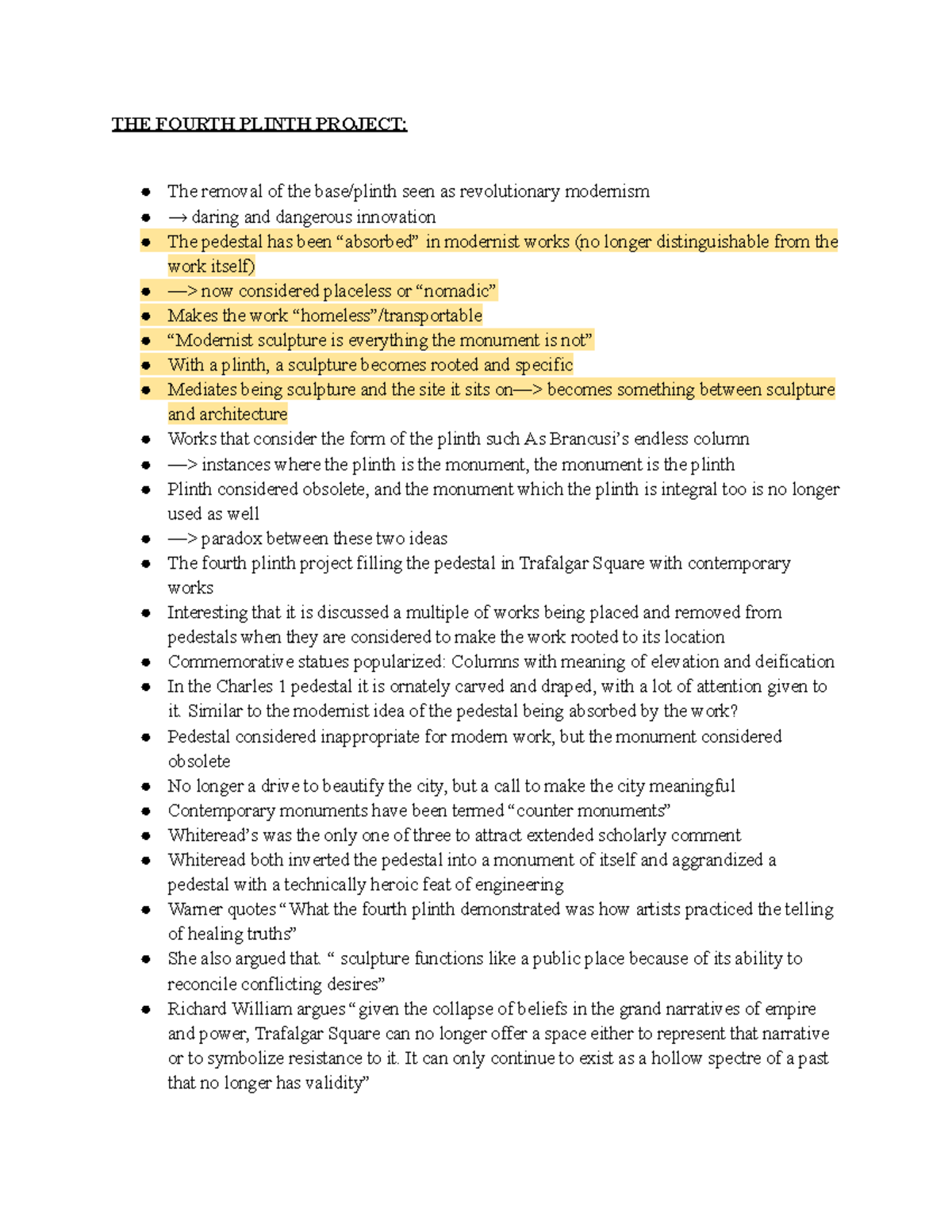 THE Fourth Plinth Project - THE FOURTH PLINTH PROJECT: The removal of the base/plinth seen as ...