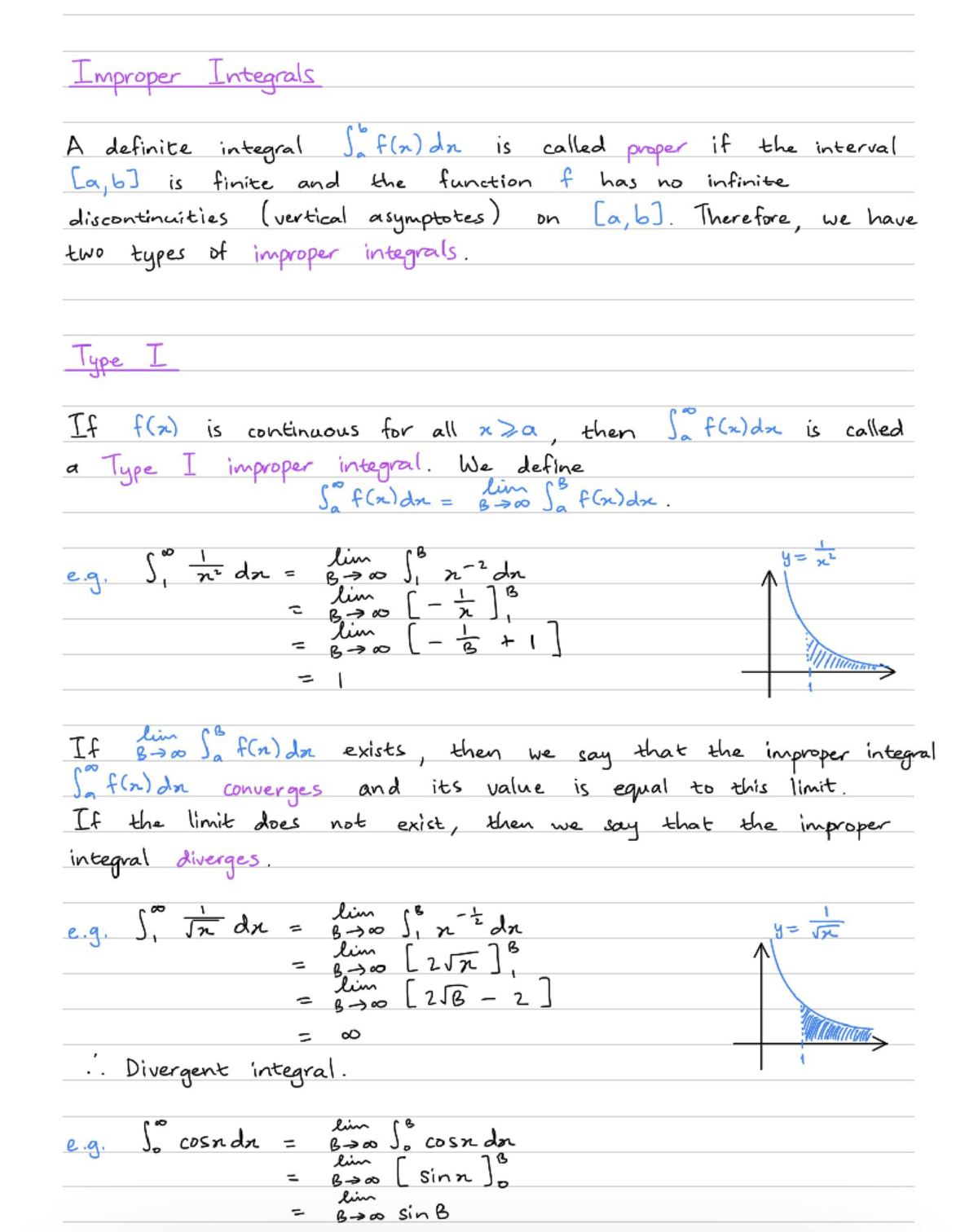 8. Improper Integrals - ..... - Improper Integrals A definite integral ...