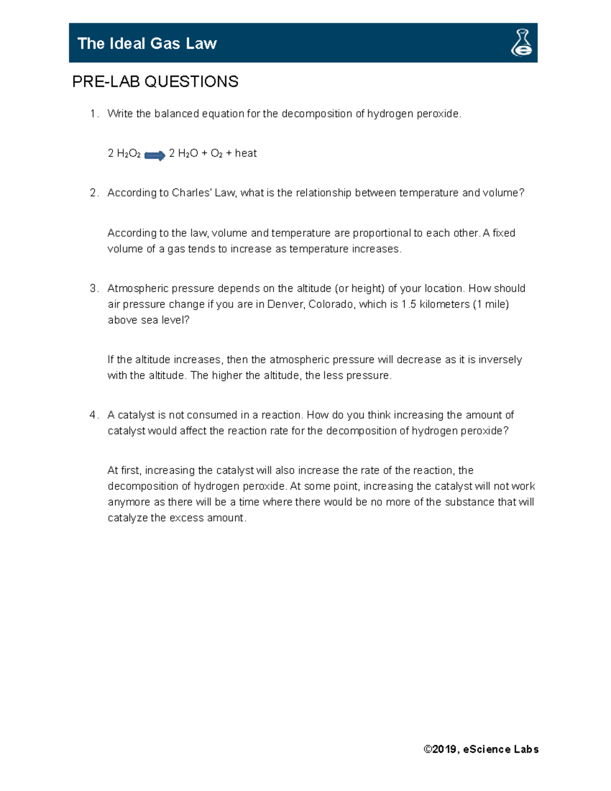 Module 11 Post-Lab Workbook - Ideal Gas Law - PRE-LAB QUESTIONS Write ...
