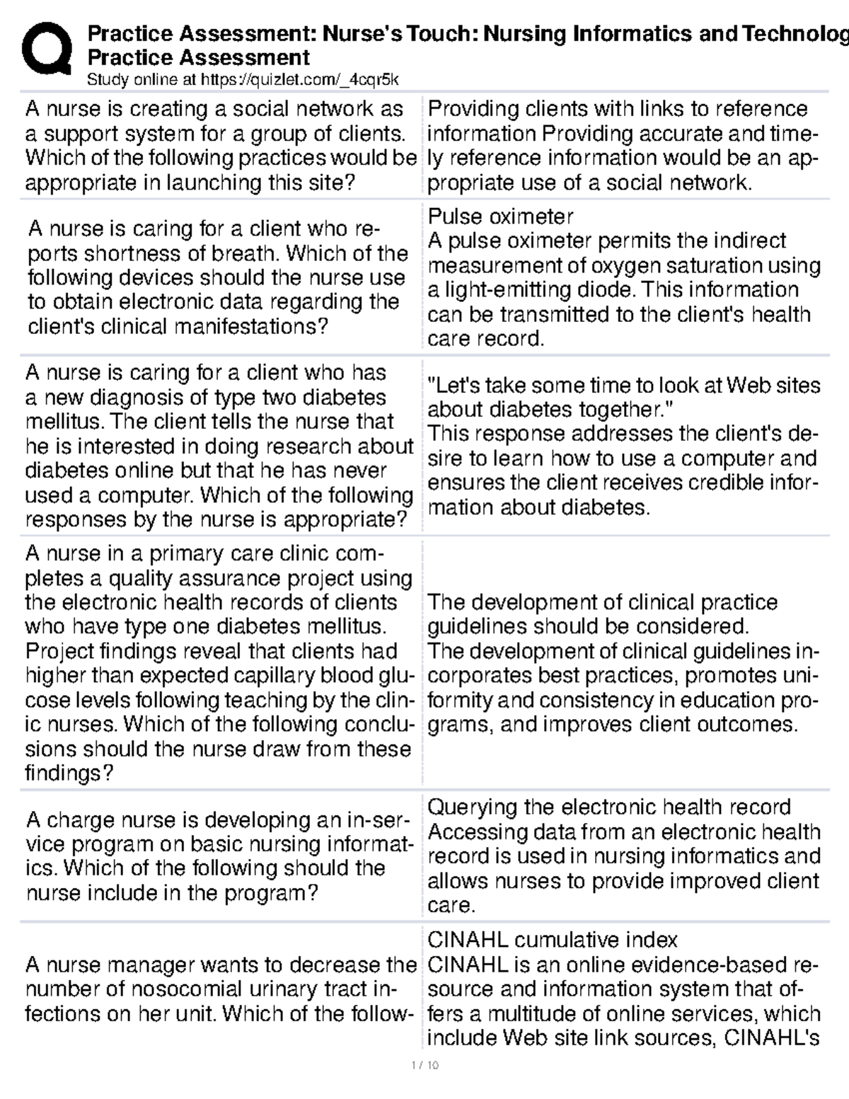 220preassessment study guide - Practice Assessment Study online at ...