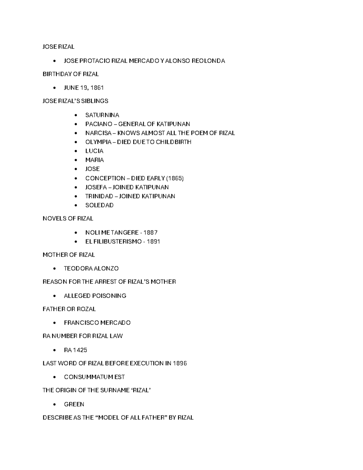 JOSE Rizal - JOSE RIZAL • JOSE PROTACIO RIZAL MERCADO Y ALONSO REOLONDA ...