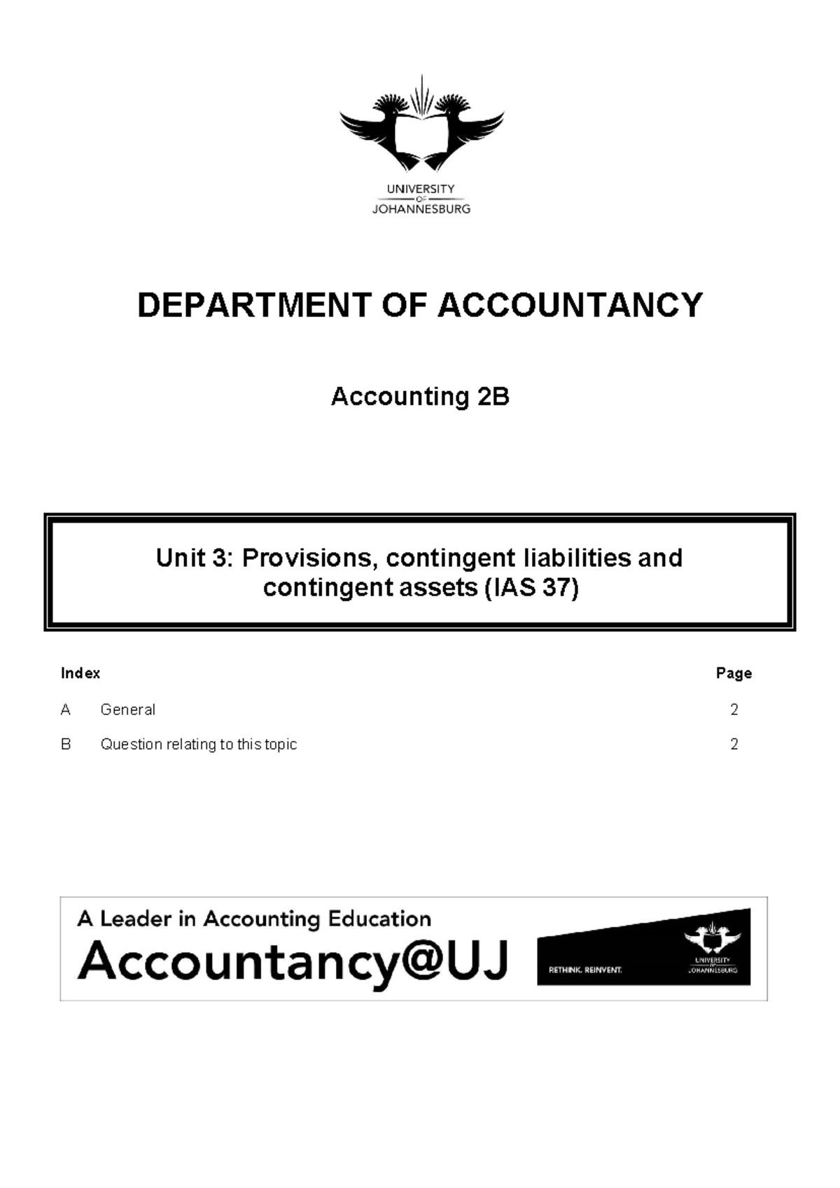 Unit 5-(IAS 37) Prov, cont liabilities and cont assets - Unit 3 ...