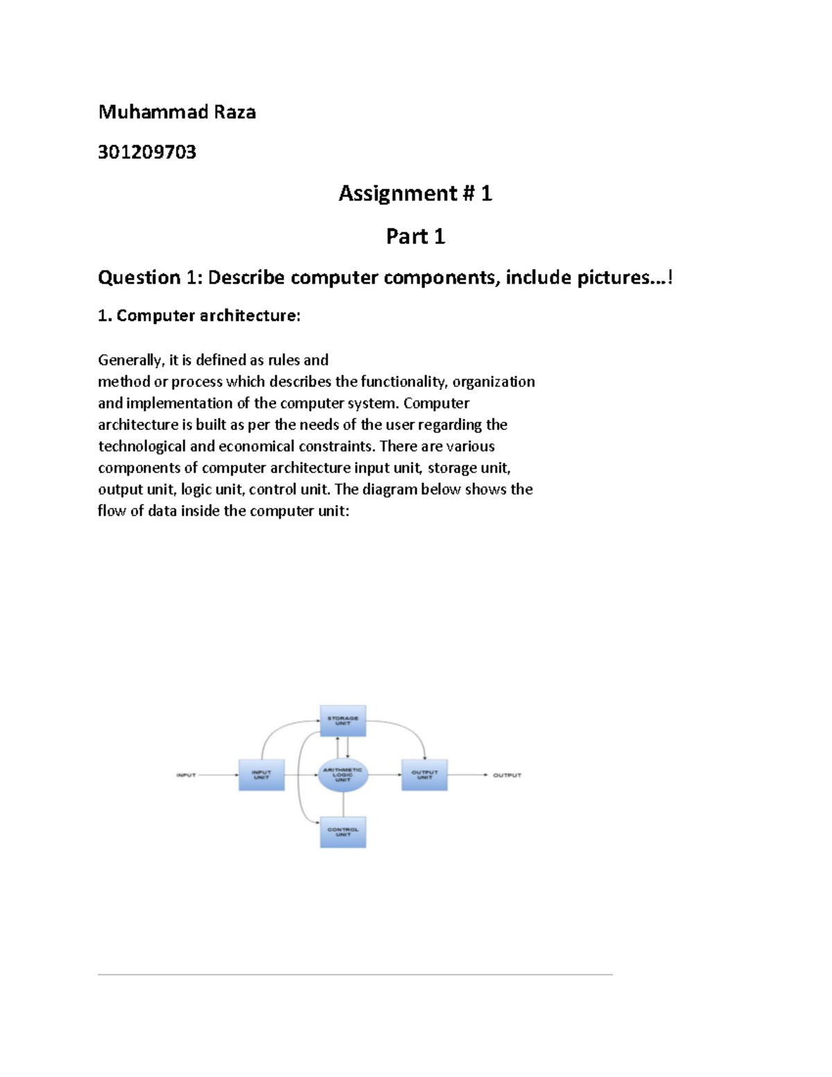 Assignment one sm - Muhammad Raza 301209703 Assignment # 1 Part 1 ...
