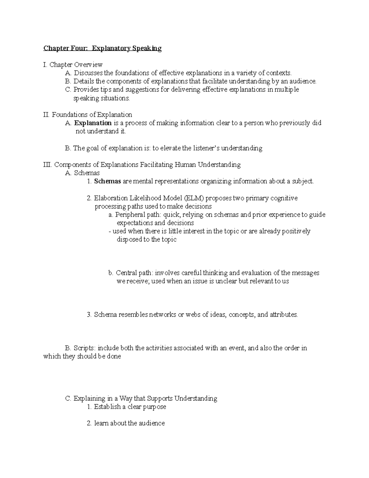 Chapter 4 - Chapter Four: Explanatory Speaking I. Chapter Overview A ...