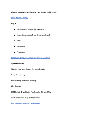 Chapter 1 History of Early Childhood Education - Summaries and lecture ...