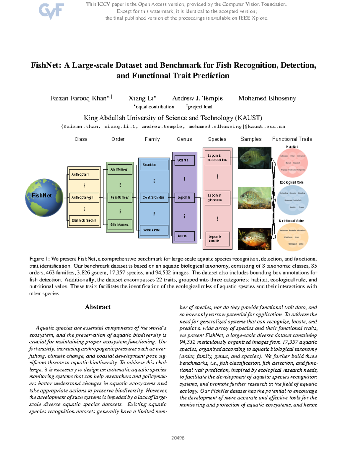 Khan Fish Net A Large-scale Dataset and Benchmark for Fish Recognition Detection ICCV 2023 paper ...