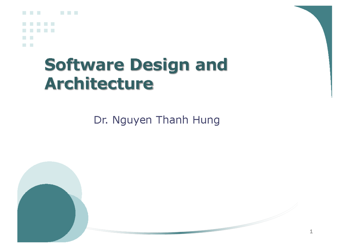SP03 - A document - Software Design and Architecture Dr. Nguyen Thanh ...