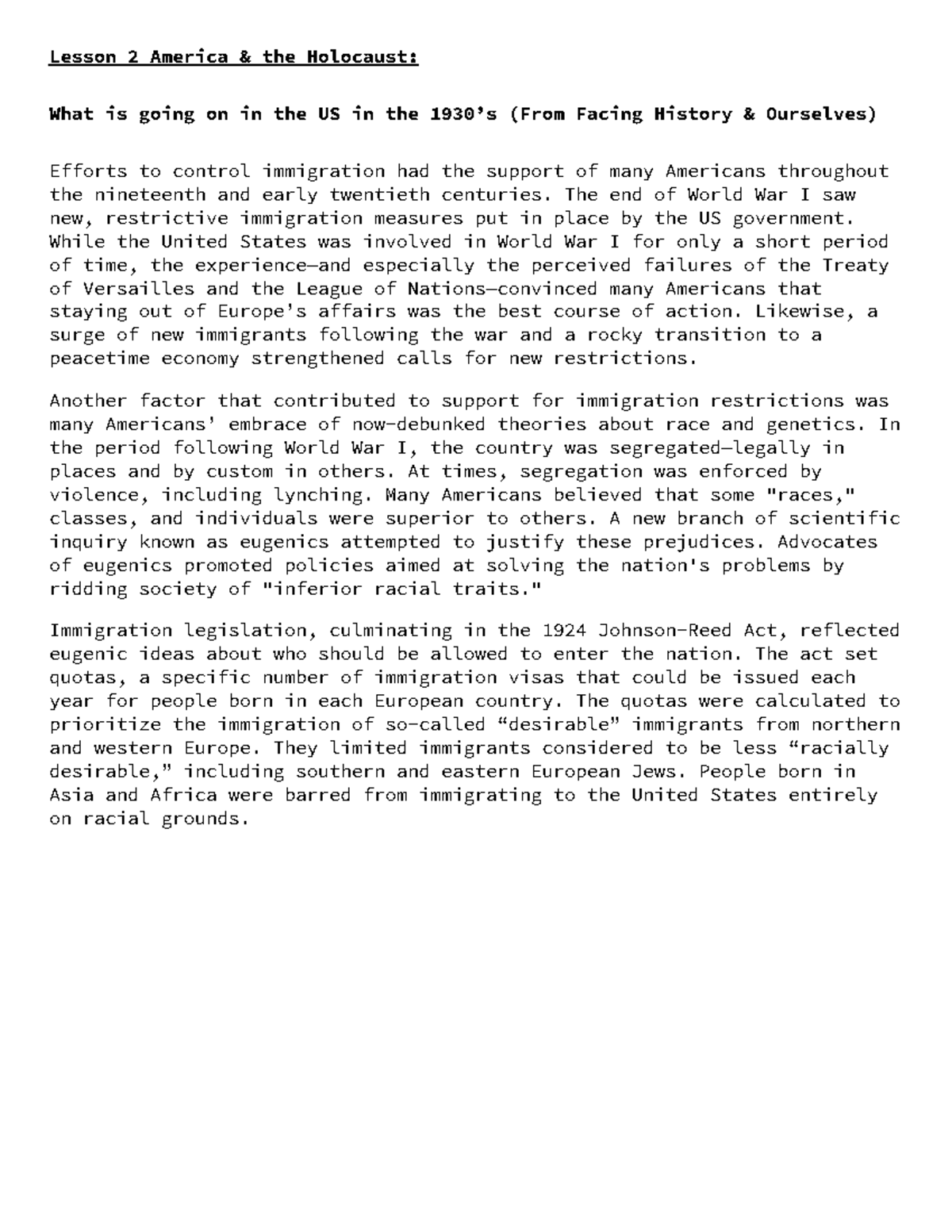 world war ii discussive assignment study - Lesson 2 America & the ...