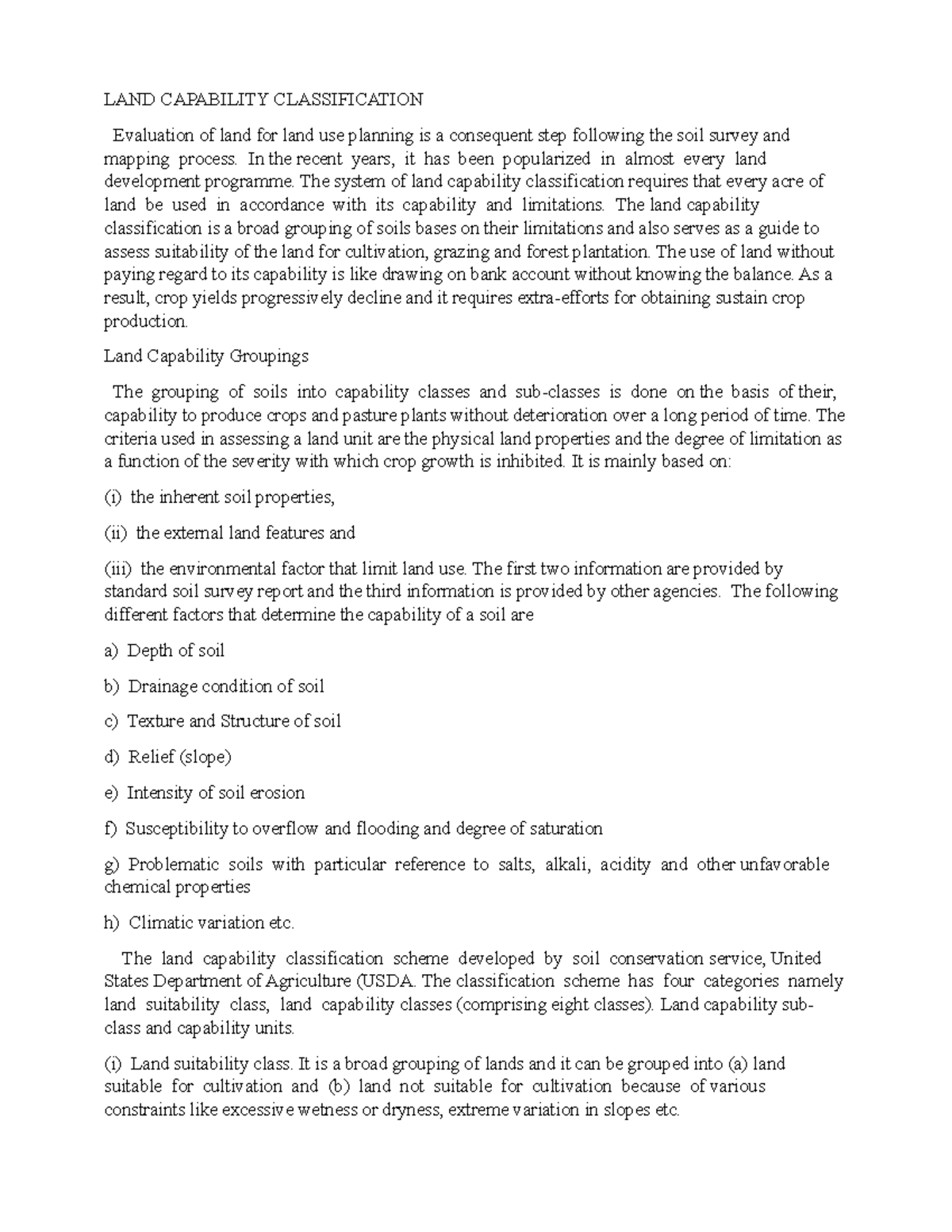 Land capability class - Find it useful. - LAND CAPABILITY ...