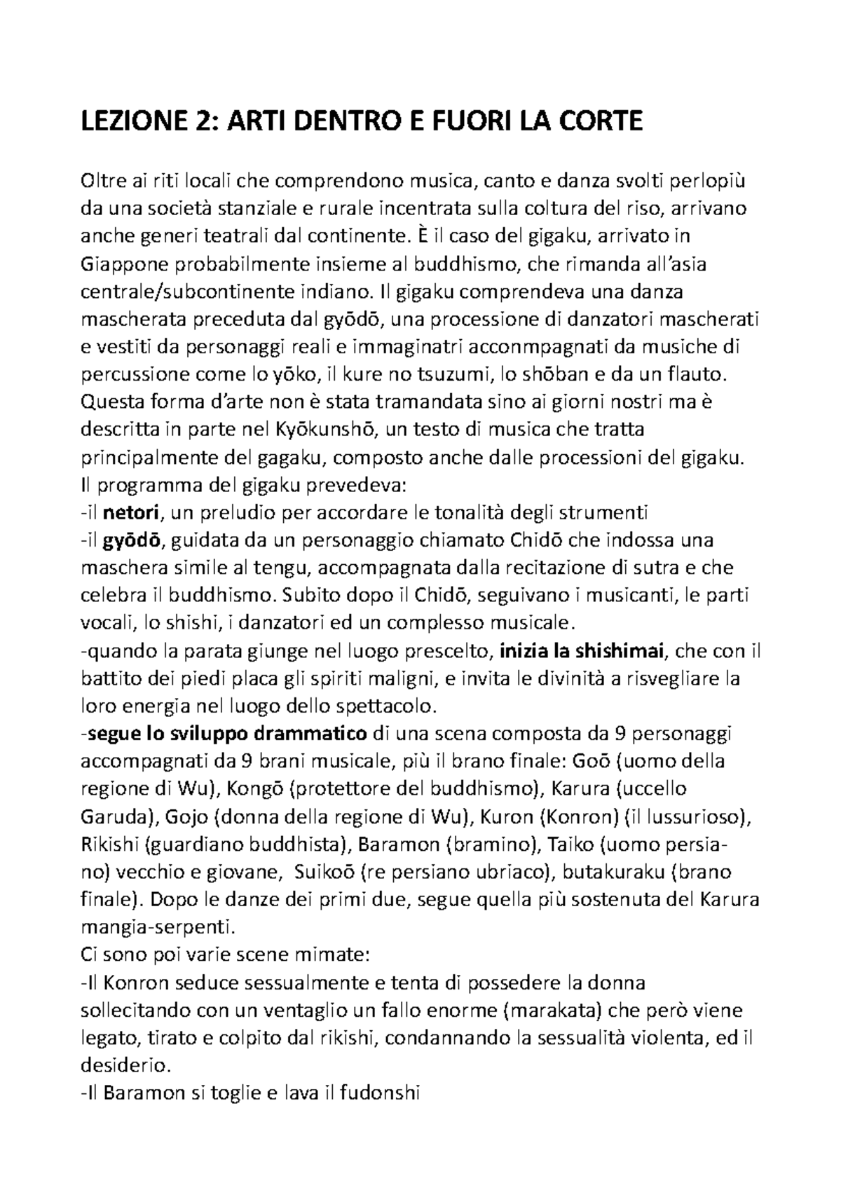 Lezione 2 - LEZIONE 2: ARTI DENTRO E FUORI LA CORTE Oltre ai riti ...