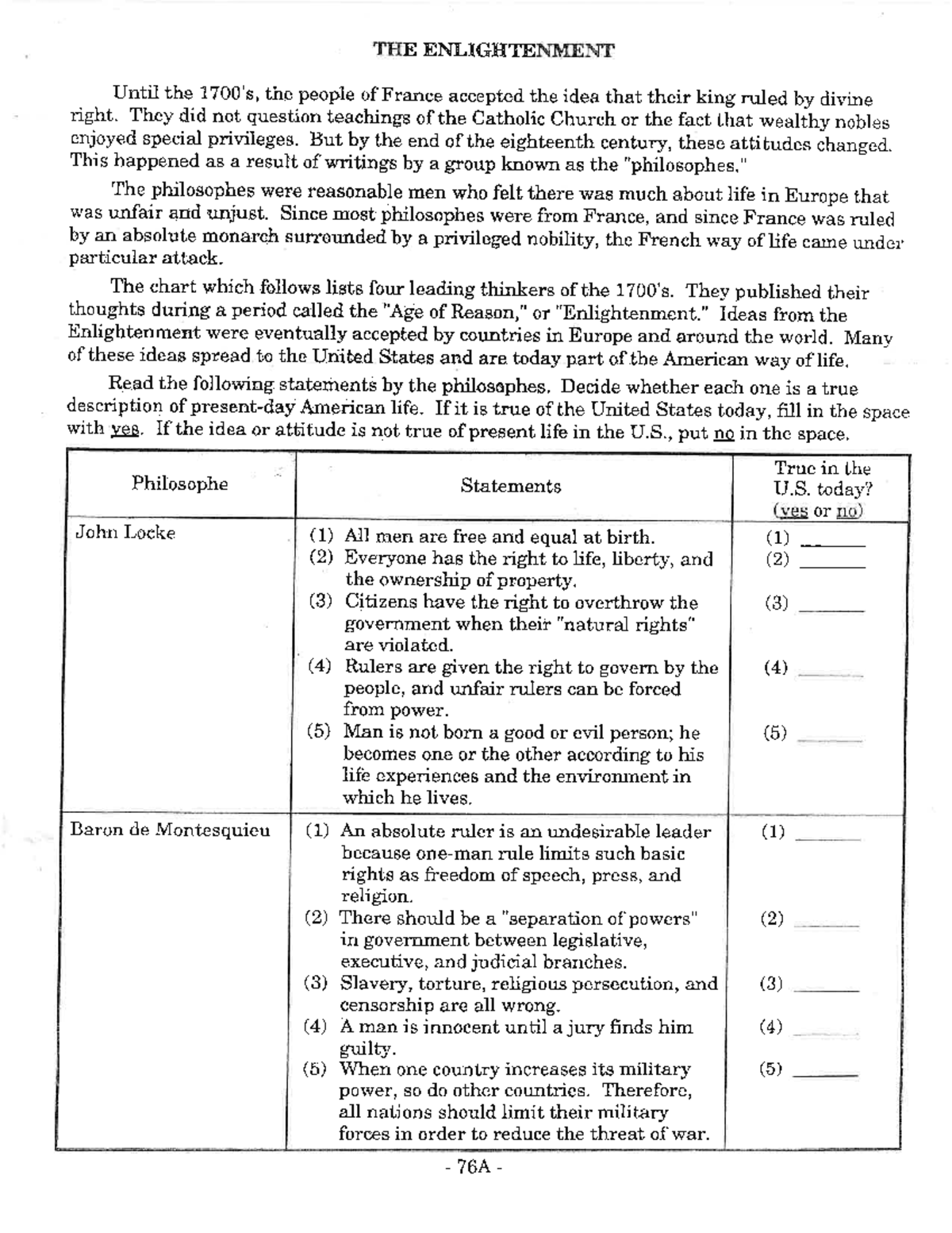 Enlightenment - Studocu