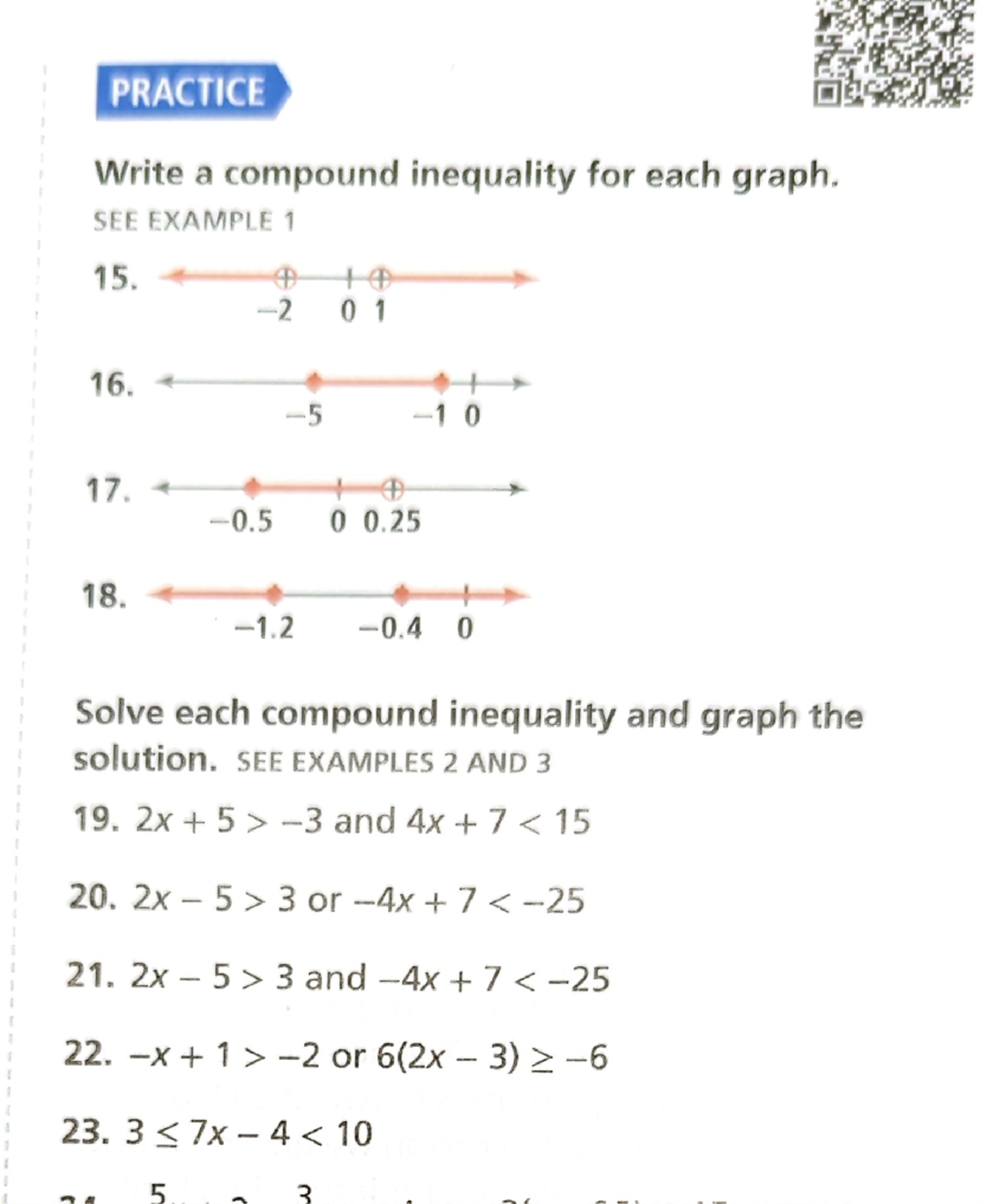 Algebra 3-27 - ….."………………………………. - PRACTICE Write a compound inequality ...