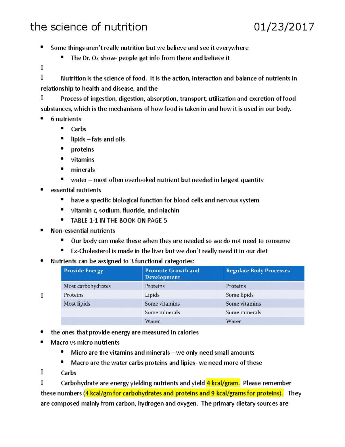 Test 1 - test 1 chpter notes and question/answers on final page of doc ...