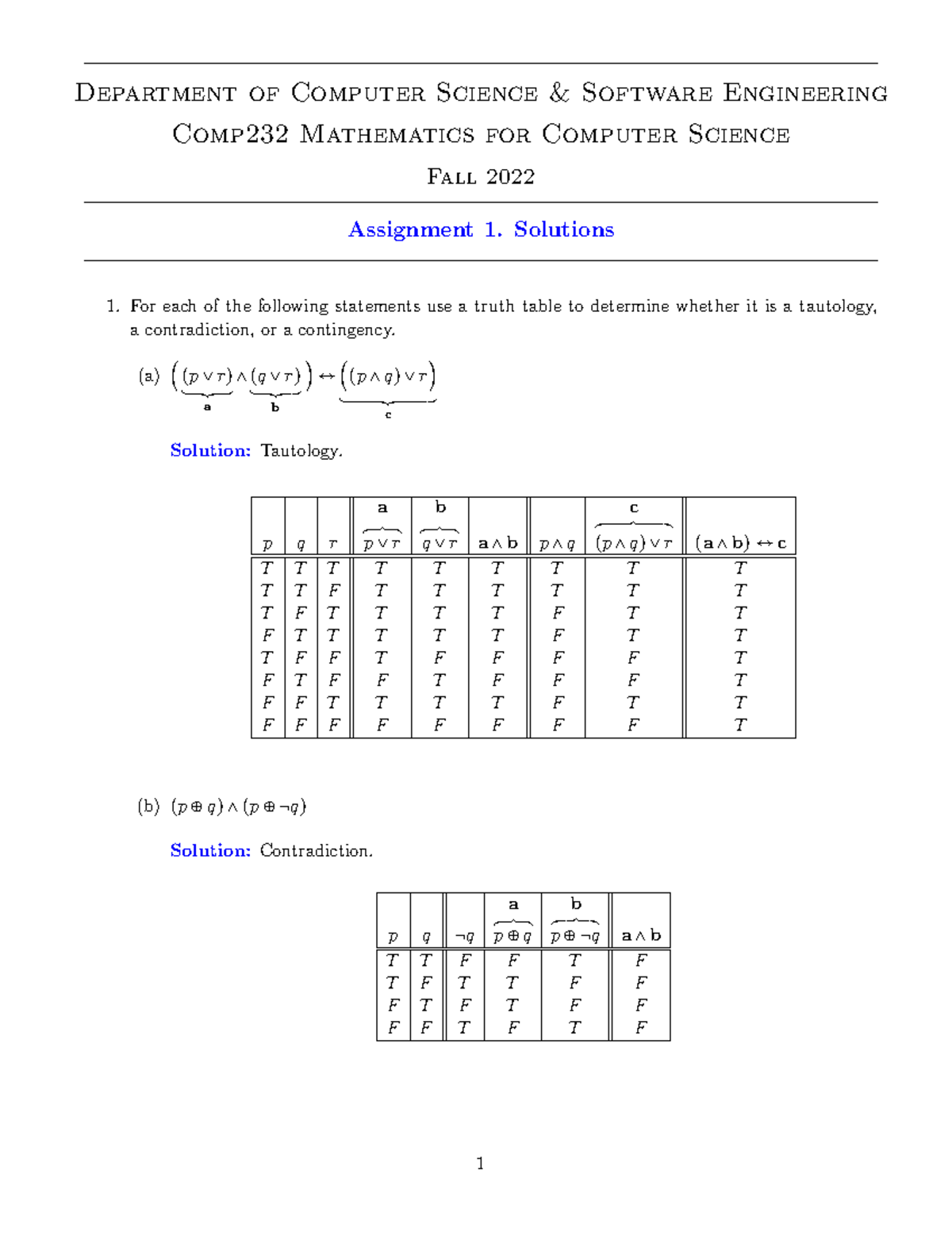 COMP-232-A1 Fall 2022 - Solution - Department of Computer Science & Software Engineering Comp232 ...