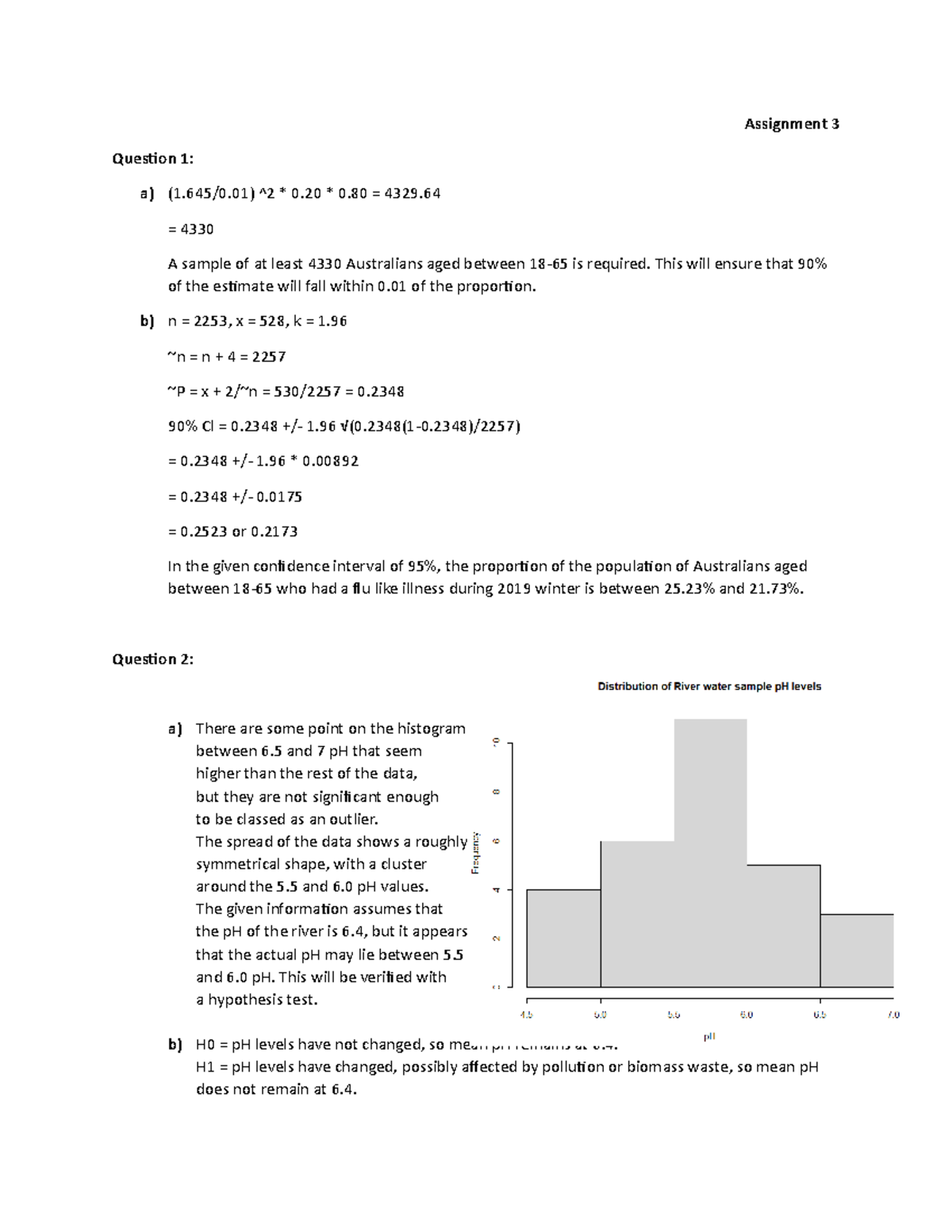 Assignment 3 - okay - Assignment 3 Question 1: a) (1.645/0) ^2 * 0 * 0 ...
