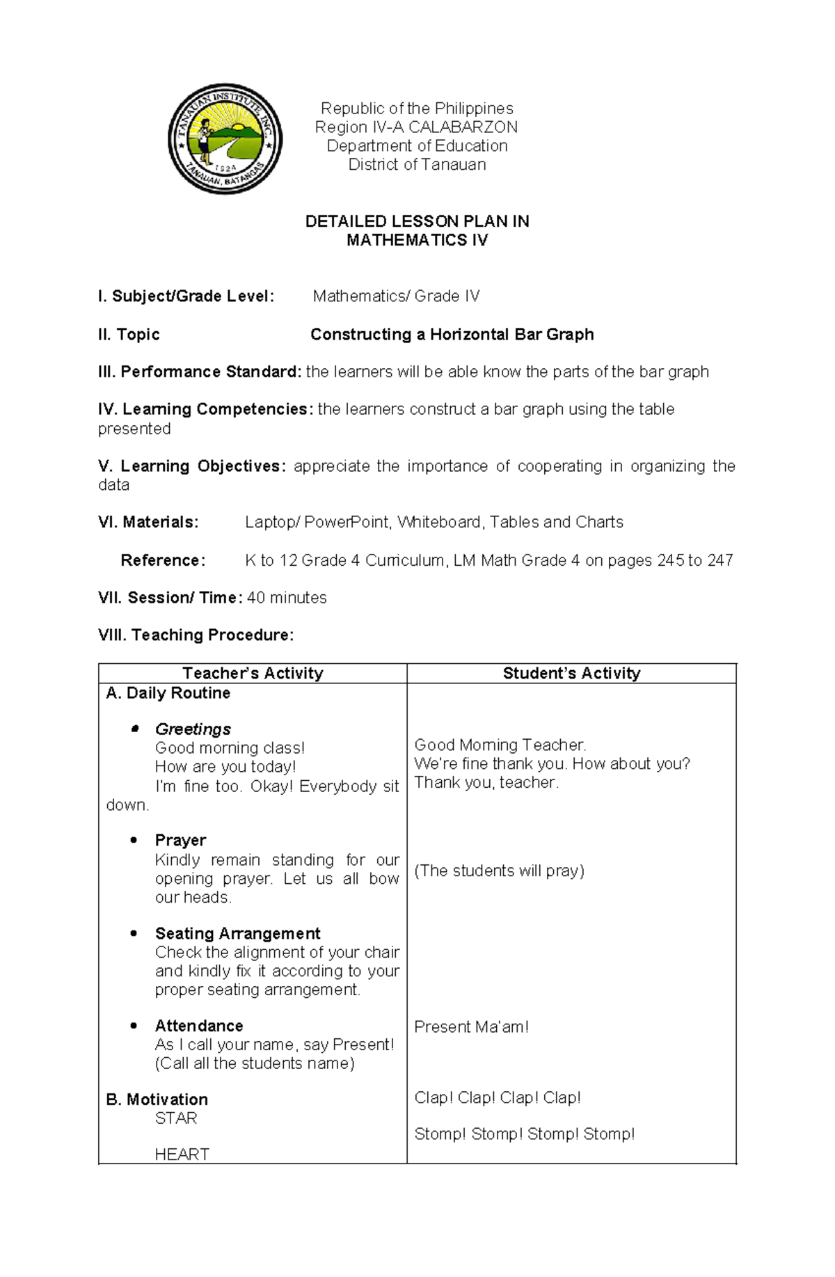 SIR SID DLP 2 - Detailed Lesson Plan - Republic of the Philippines ...