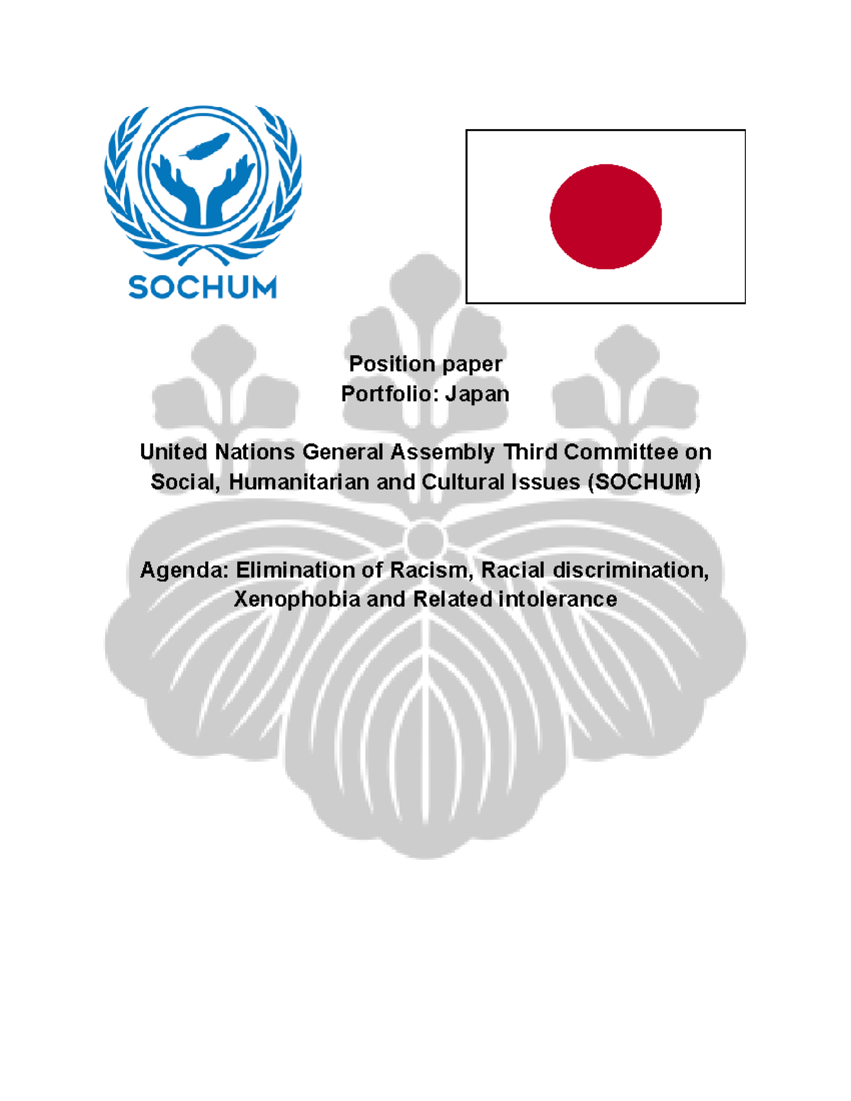 Position paper japan - Position paper Portfolio: Japan United Nations ...
